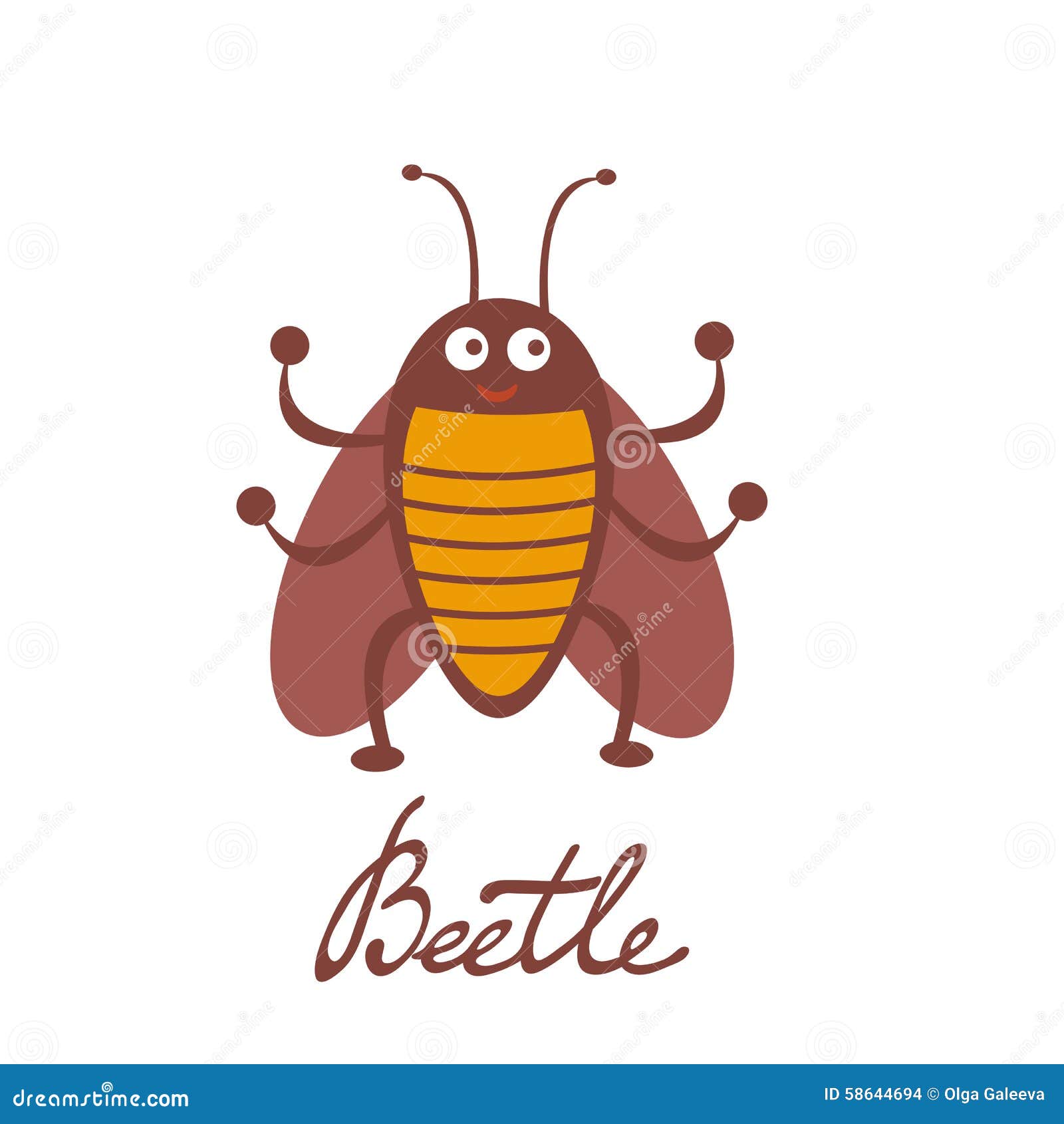 Cute Colorful Beetle Character Illustration Stock Vector - Image: 58644694