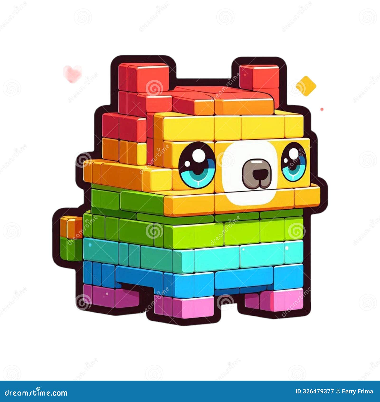 Cute Colorful Bricks Animal Illustration Stock Illustration ...