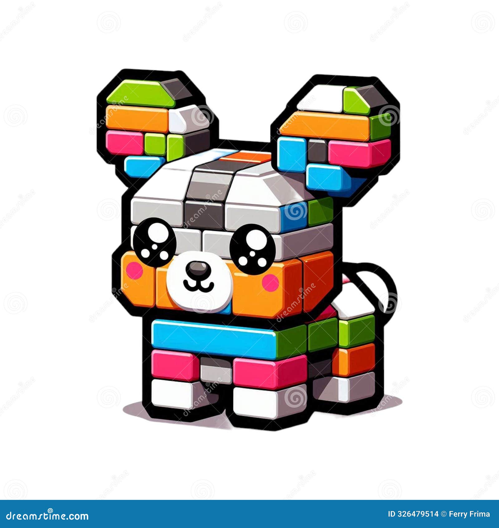 Cute Colorful Bricks Animal Illustration Stock Illustration ...