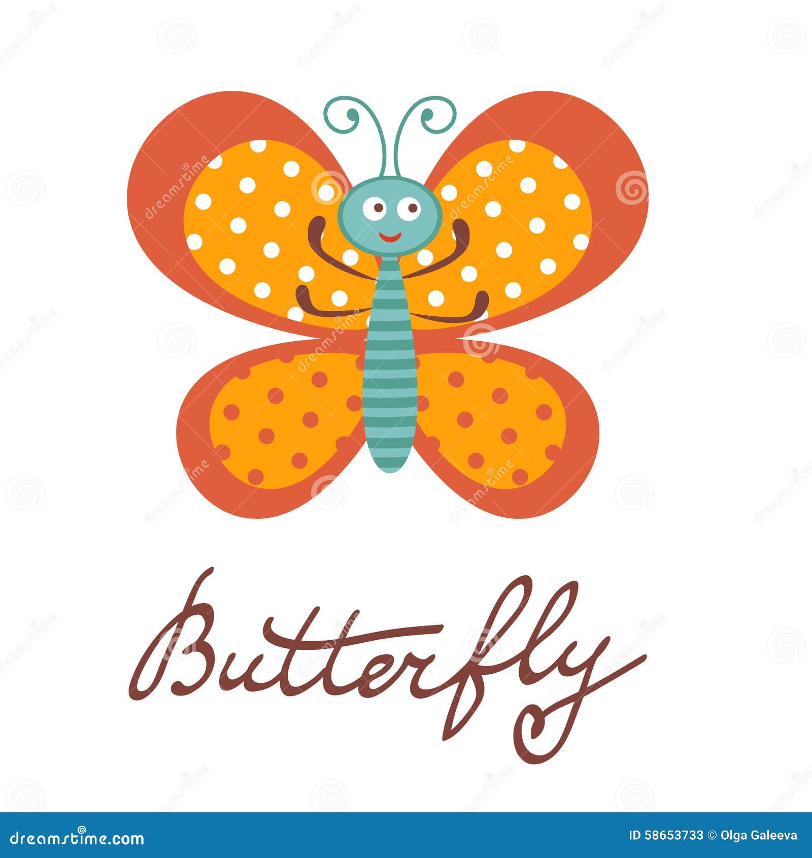 Cute Colorful Butterfly Character Stock Vector - Illustration of girl ...