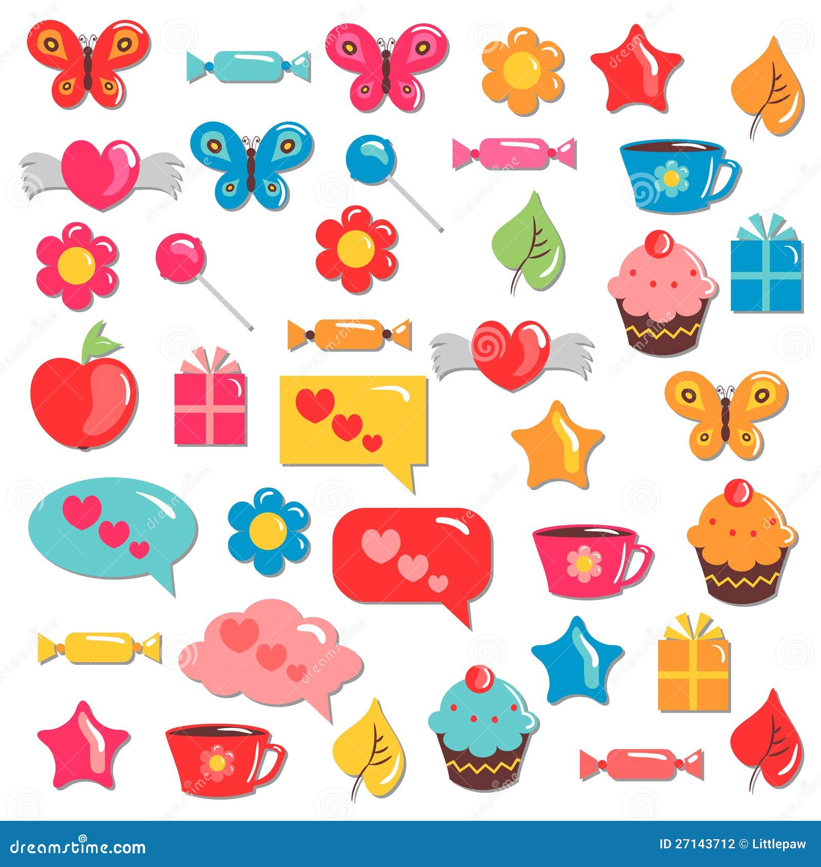Cute Colorful Childish Elements for Design Stock Vector - Illustration ...