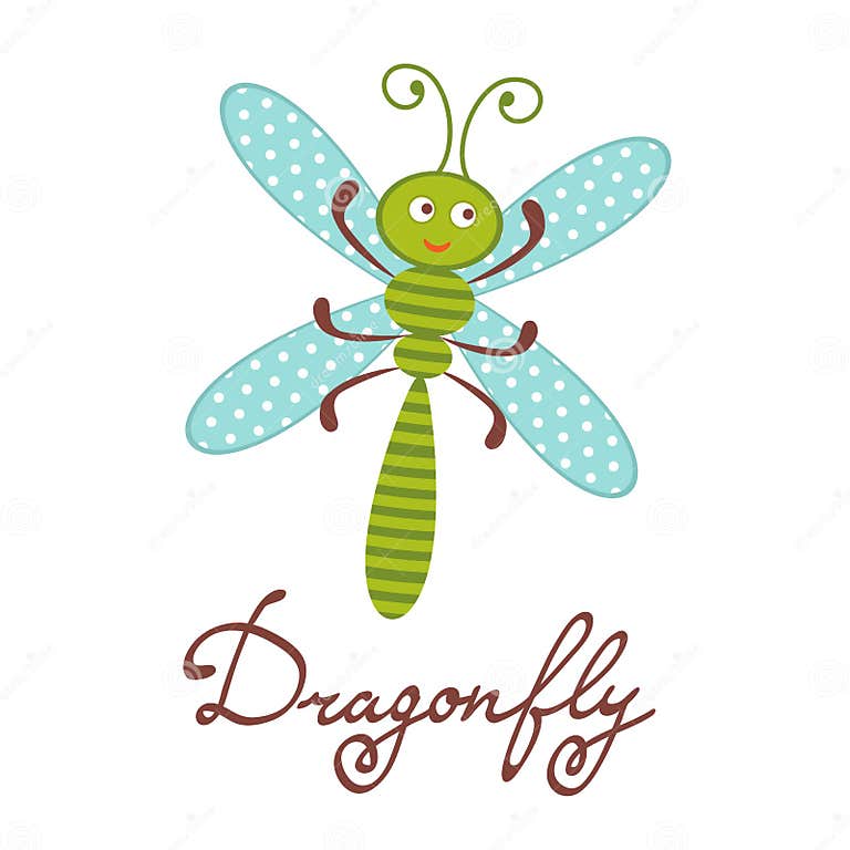 Cute Colorful Dragonfly Character Stock Vector - Illustration of ...