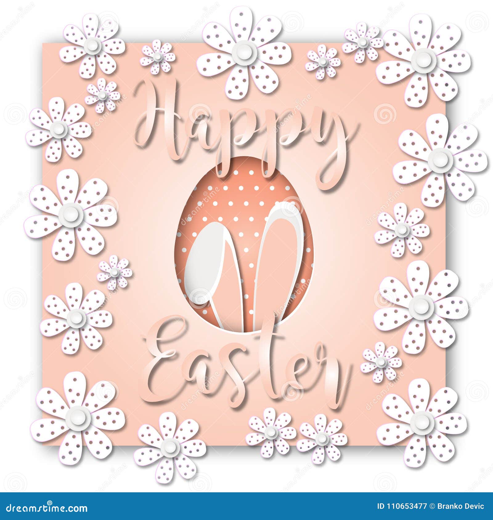 Cute Colorful Easter Greeting Card Illustration Stock Illustration ...