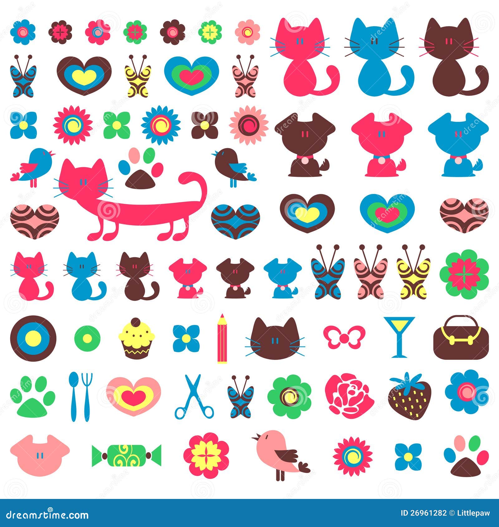 Cute Colorful Elements for Design Set Stock Vector - Illustration of ...