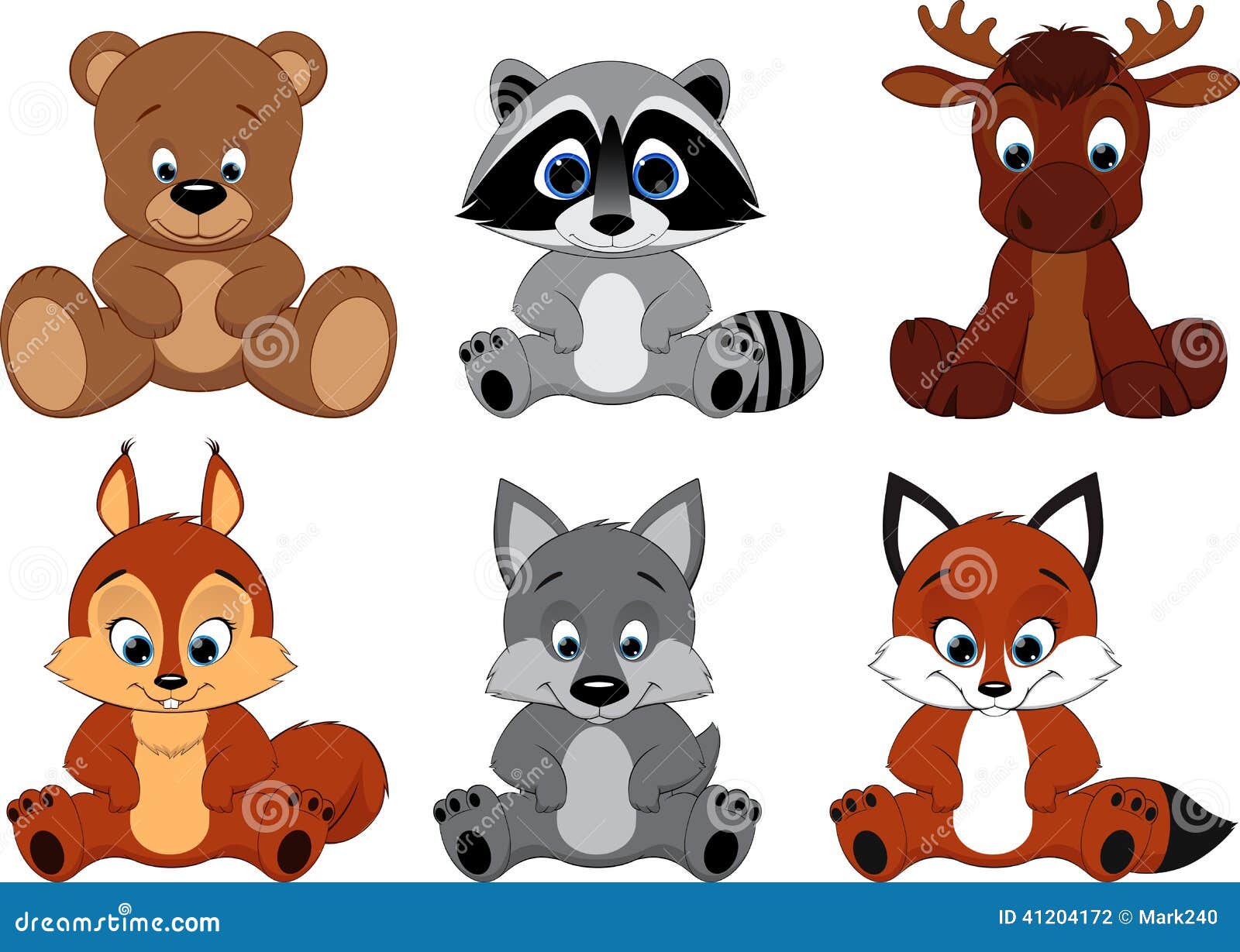 Cute Colorful Exotic Animals Collection Stock Vector - Illustration of ...