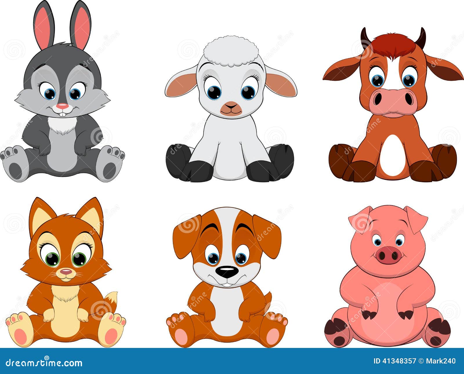 Cute Colorful Exotic Animals Collection Stock Vector - Illustration of ...