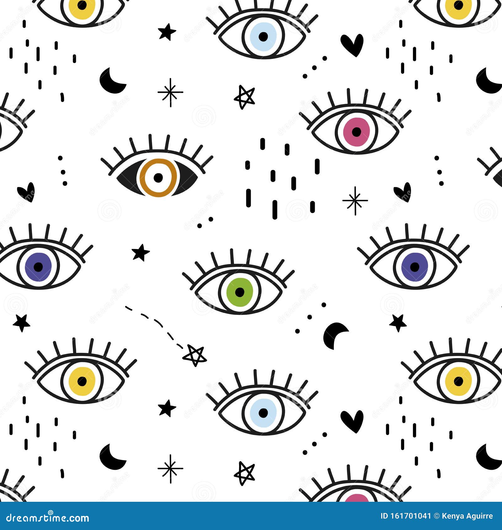 Cute Colorful Eyes Pattern. Wallpaper Stock Vector - Illustration of ...