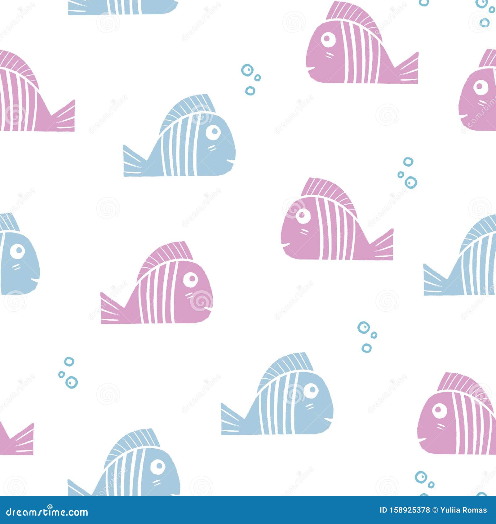 Cute Colorful Fish Seamless Pattern. Kids Background. Stock ...