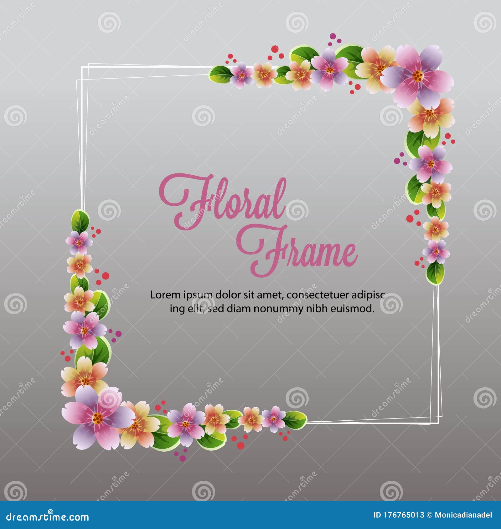 Cute colorful floral frame stock vector. Illustration of plumeria ...