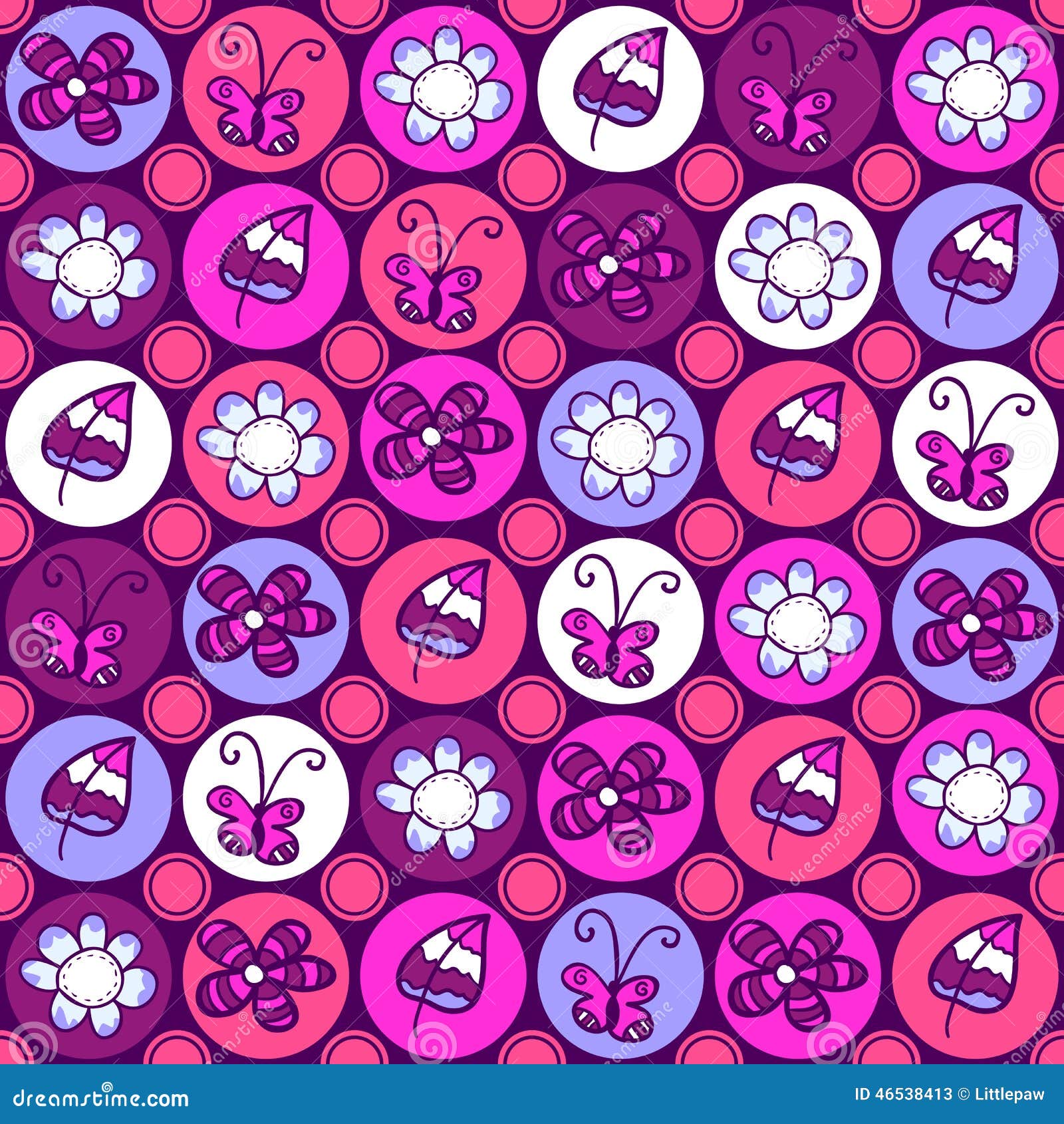 Cute Colorful Floral Seamless Pattern Stock Vector - Illustration of ...