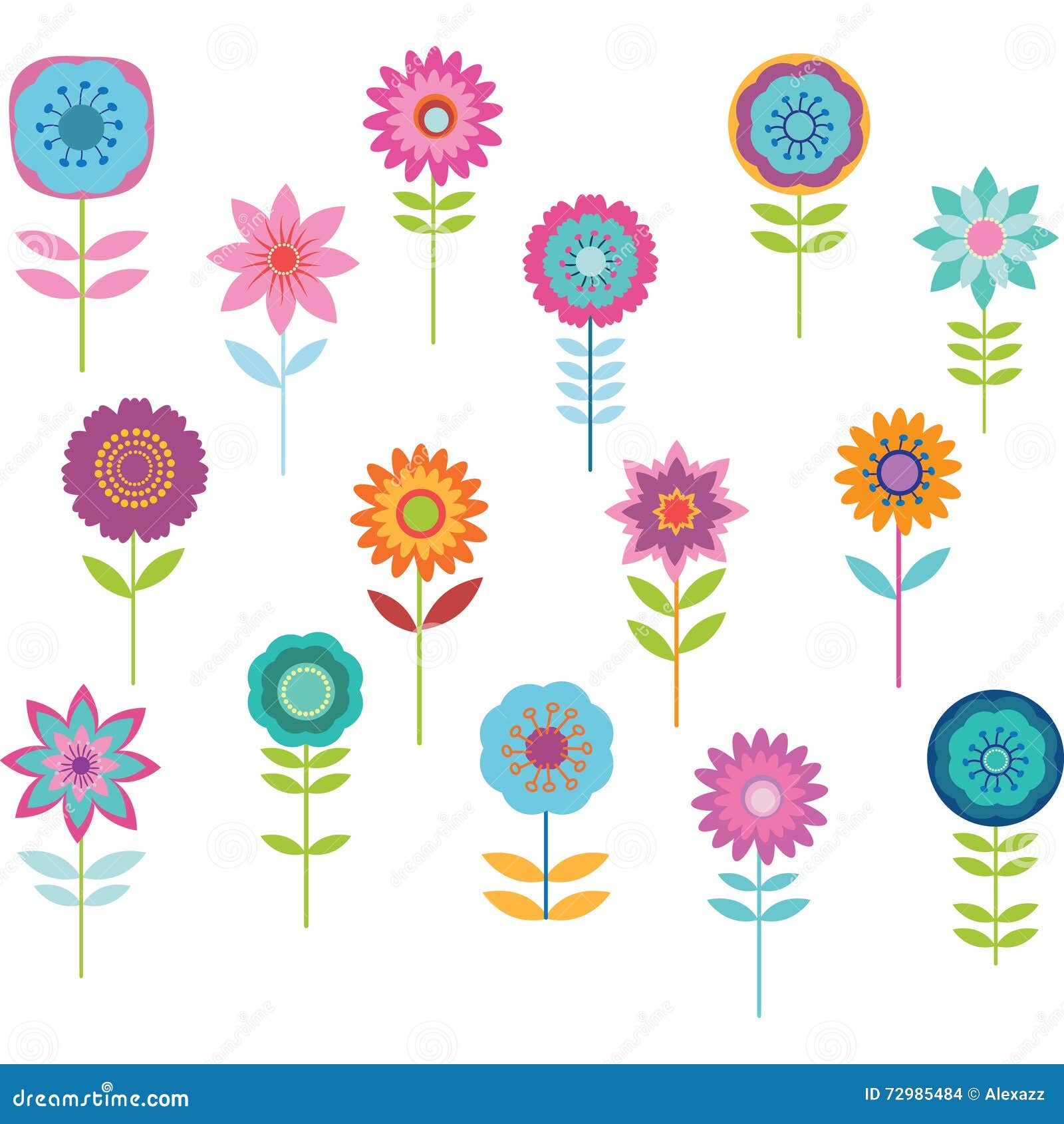 Cute Colorful Flower stock vector. Illustration of celebration - 72985484