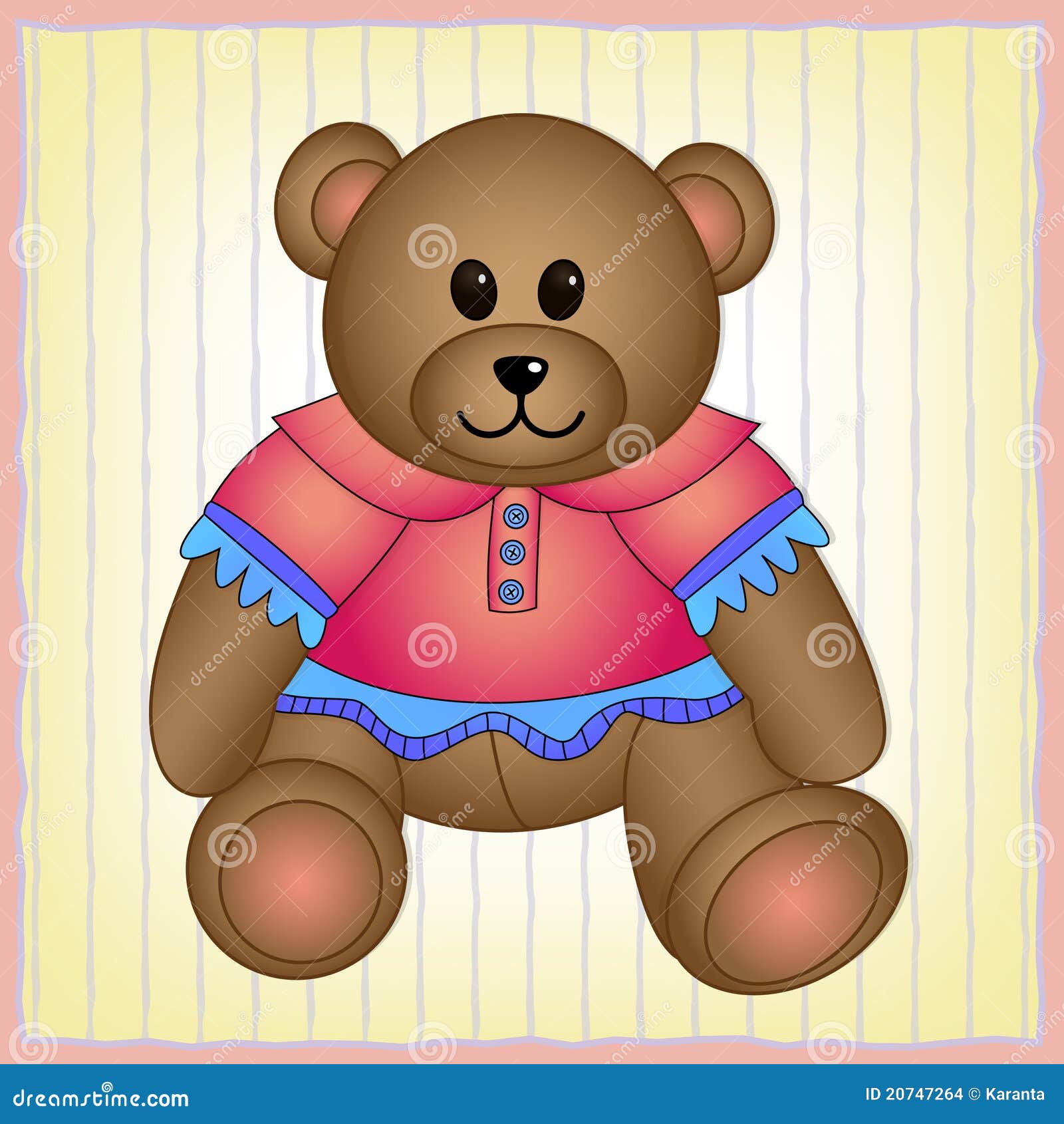 Cute, Colorful Friendly Teddy Stock Illustration - Illustration of ...