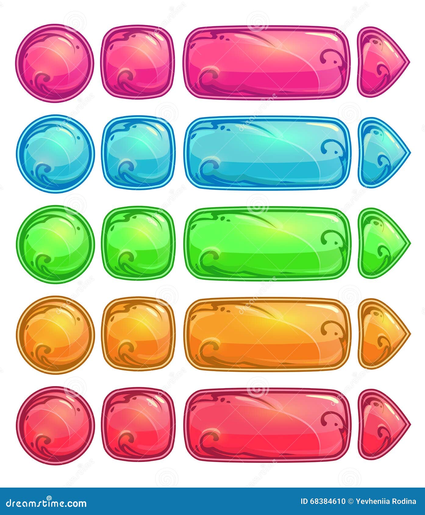 Cute Colorful Glossy Buttons Stock Vector - Illustration of cartoon ...
