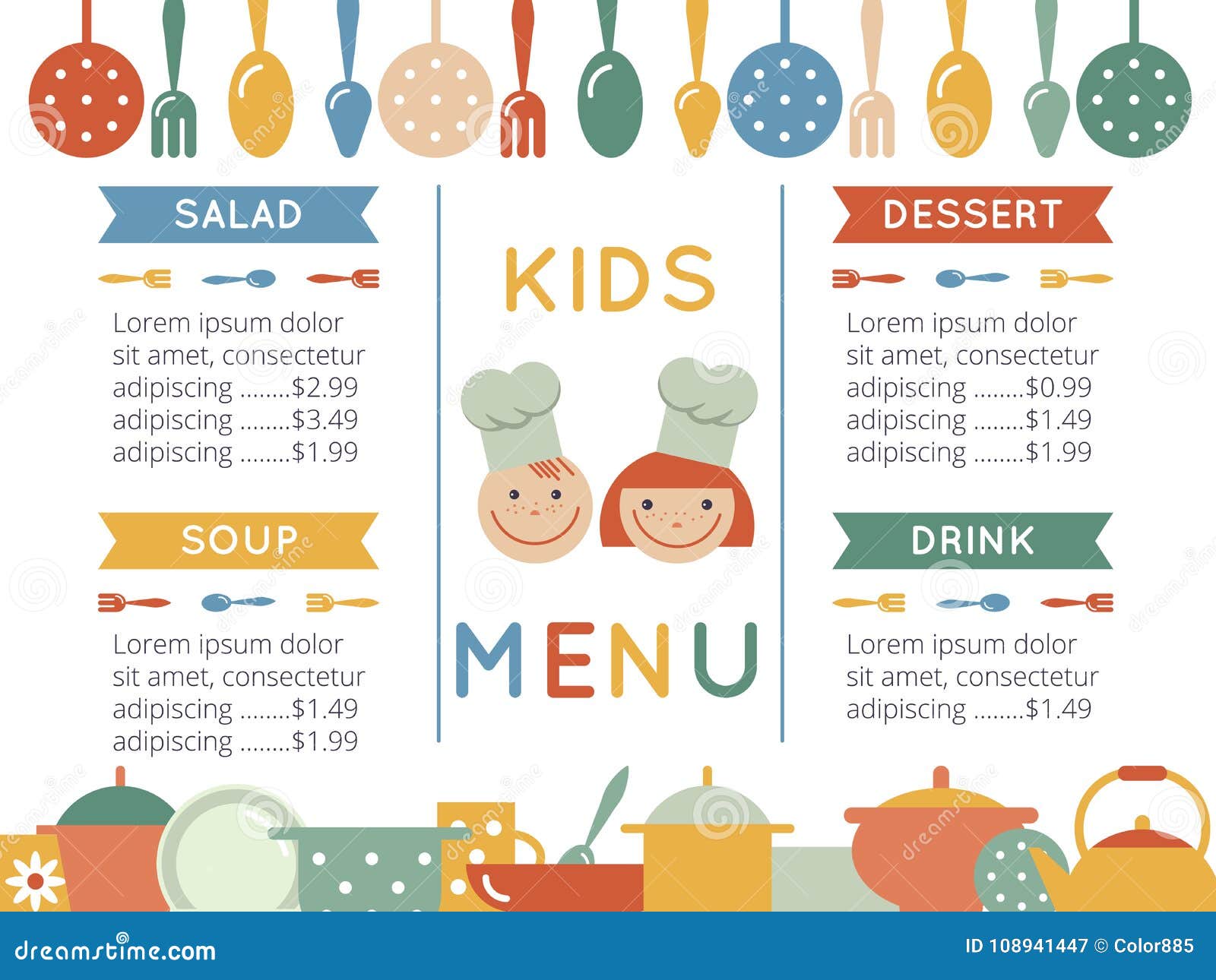 Menu Template For Cafe, Restaurant, Fast Food, Bistro, Coffee House ...