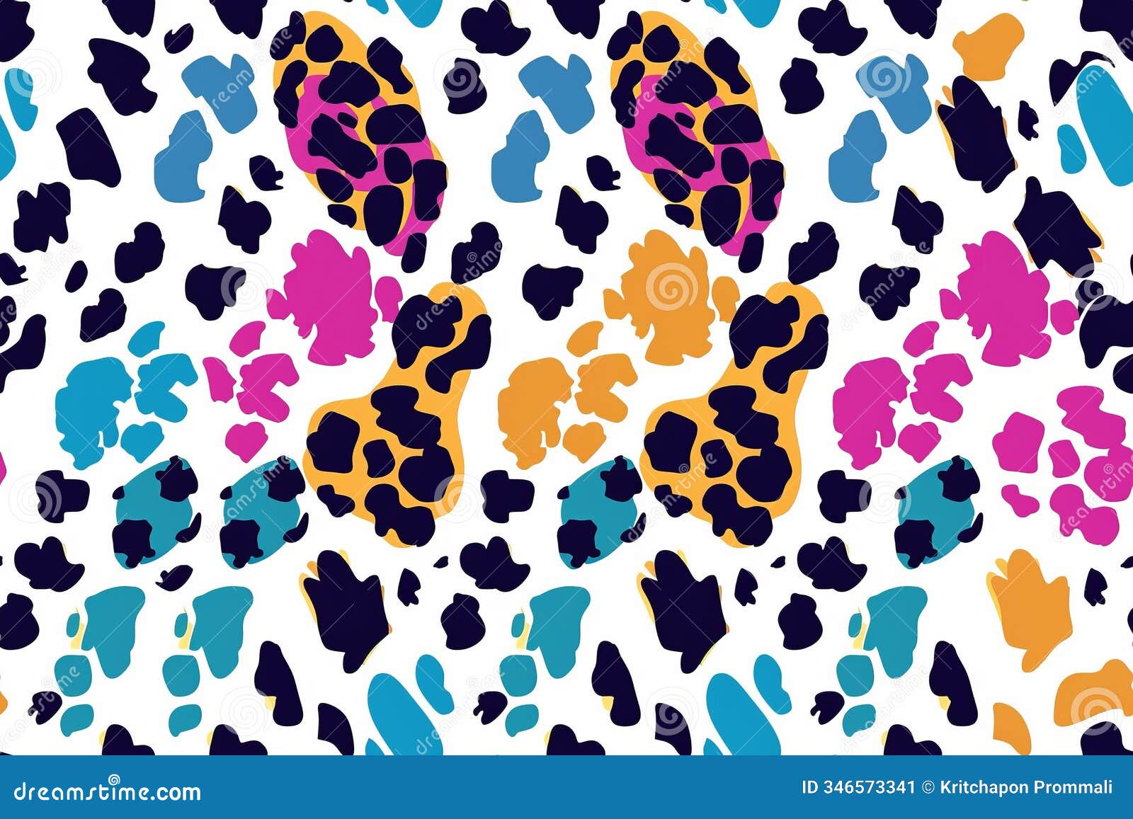 Cute Colorful Leopard Print Seamless Pattern Stock Illustration ...