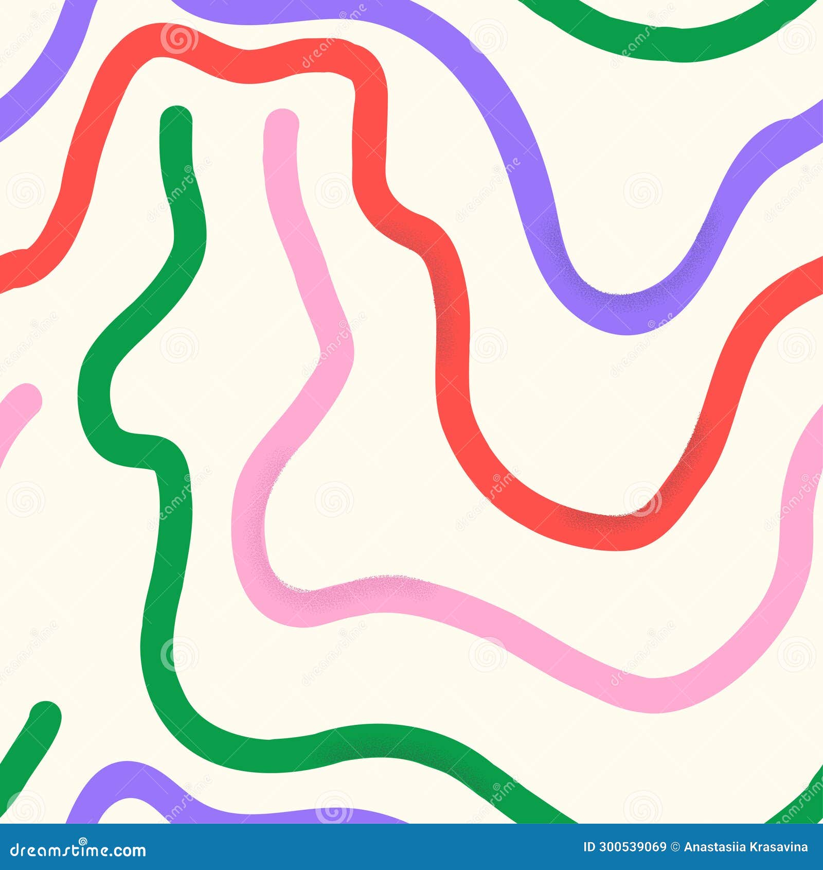 Cute Colorful Line Doodle Seamless Pattern. Creative Minimalist Style ...