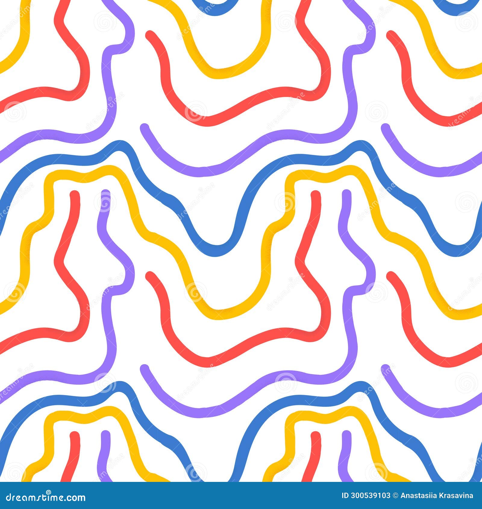Cute Colorful Line Doodle Seamless Pattern. Creative Minimalist Style ...