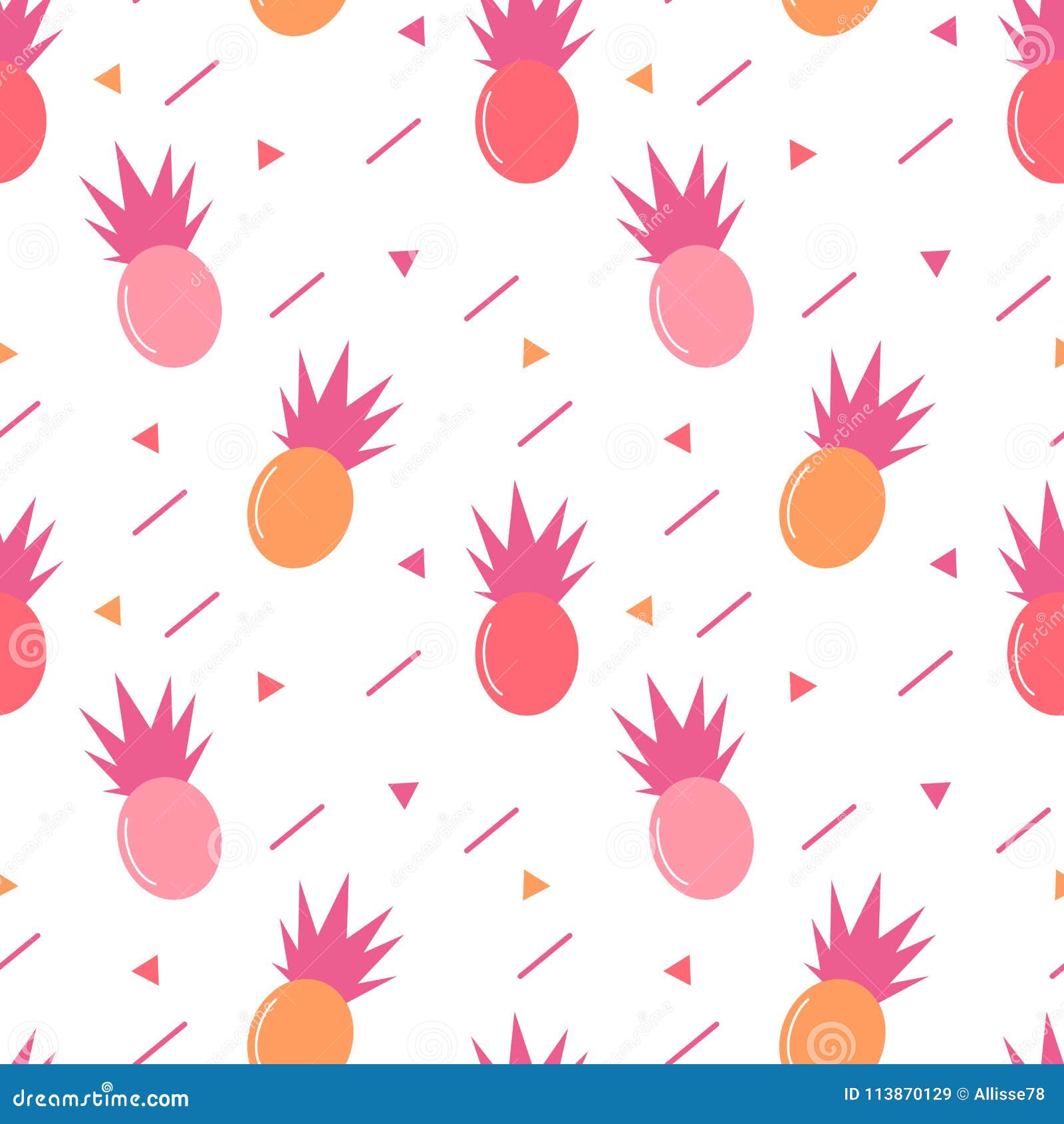 Cute Colorful Pineapples Seamless Vector Pattern Background Illustration Stock Vector ...