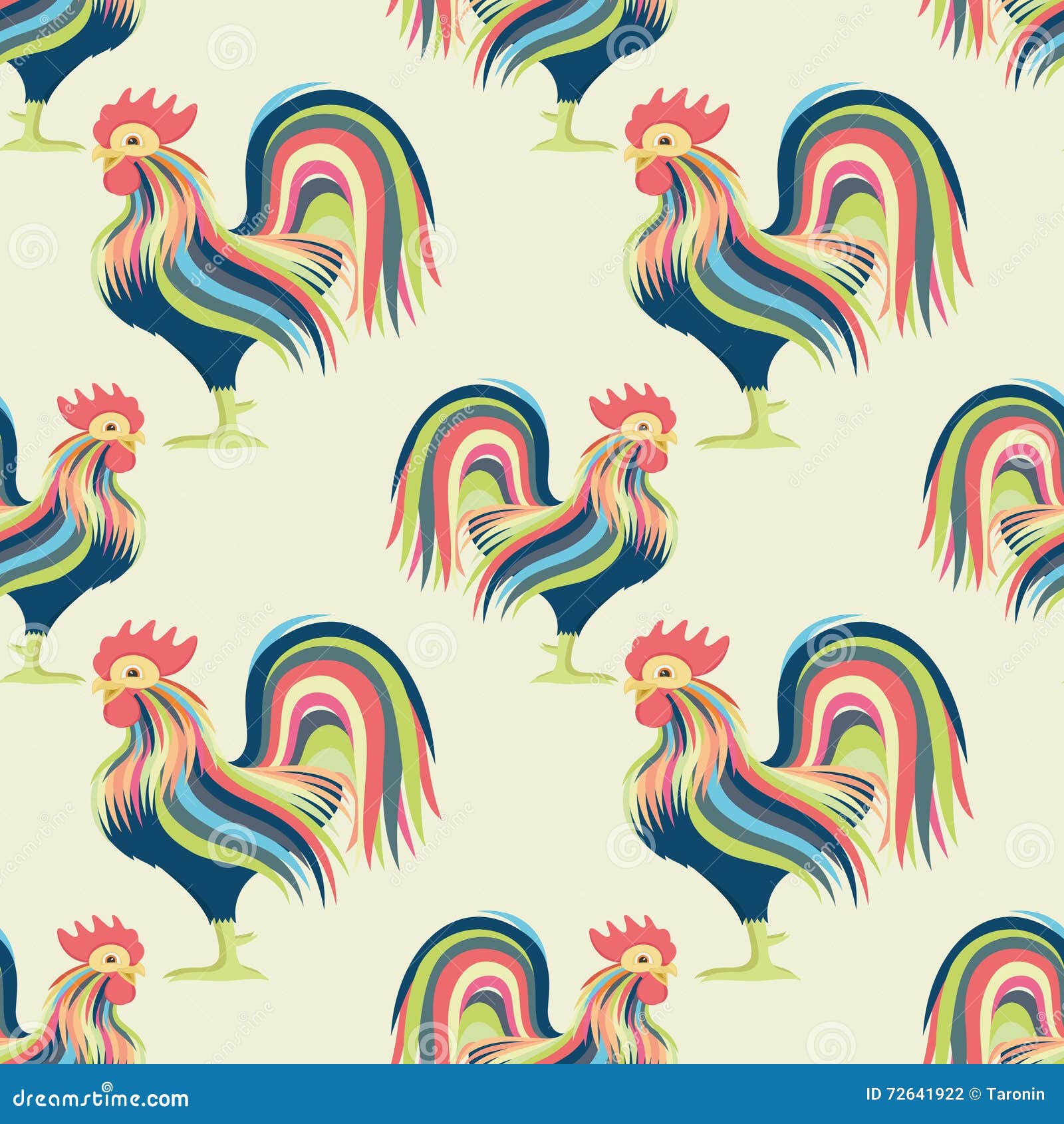 Cute colorful rooster. stock vector. Illustration of packing - 72641922