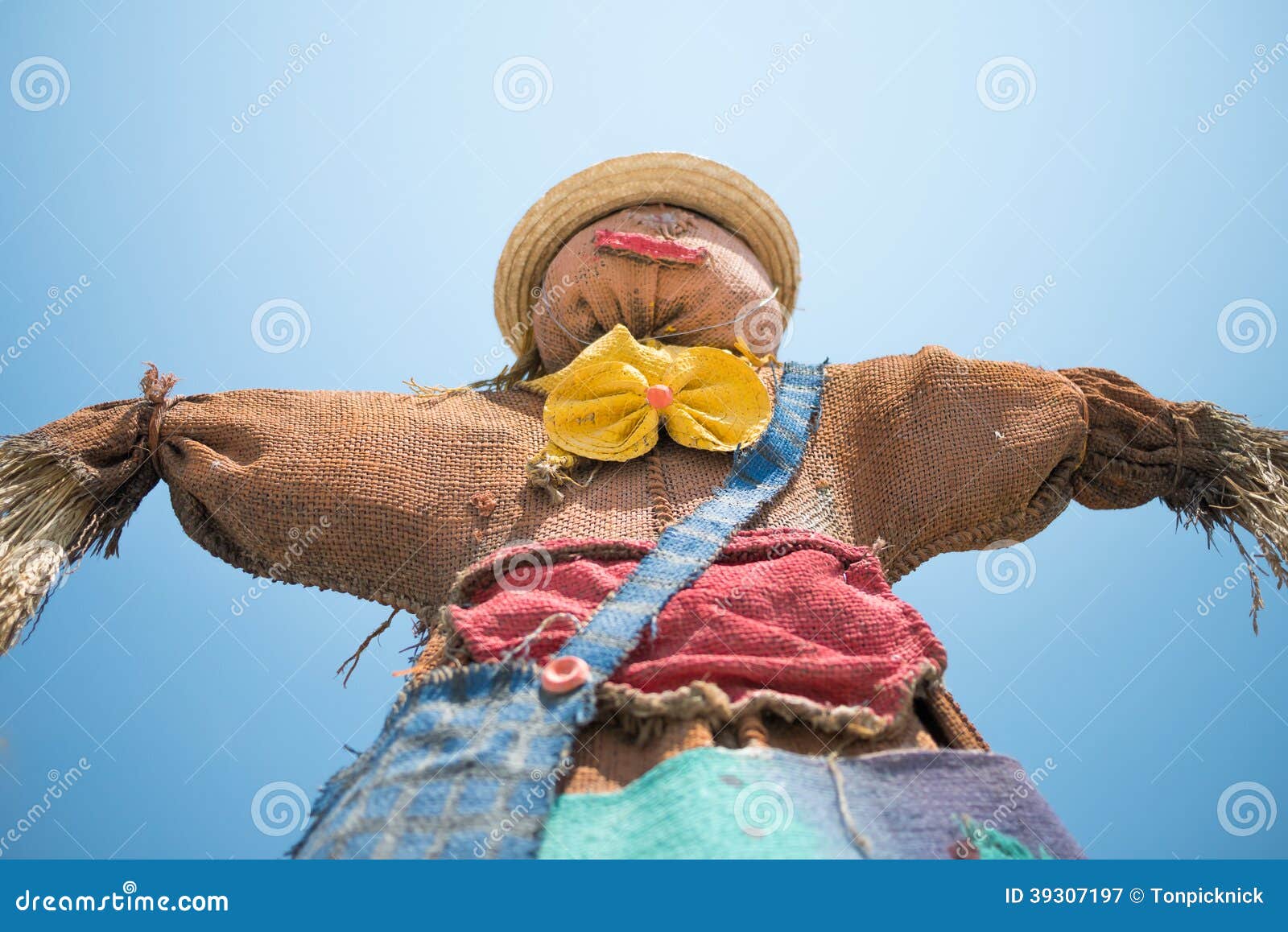 Cute colorful scarecrow stock image. Image of straw, cloud - 39307197
