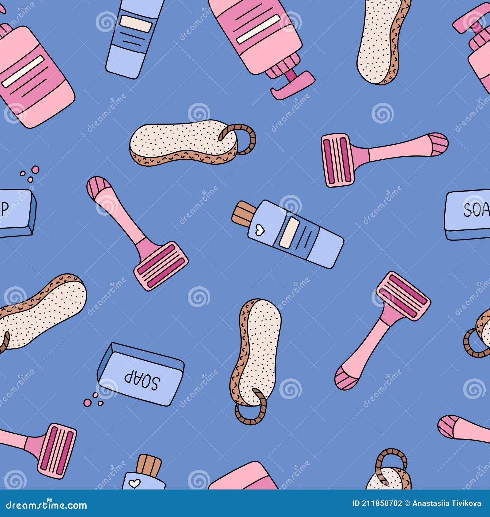 Cute and Colorful Seamless Pattern for Bath Stock Vector - Illustration ...