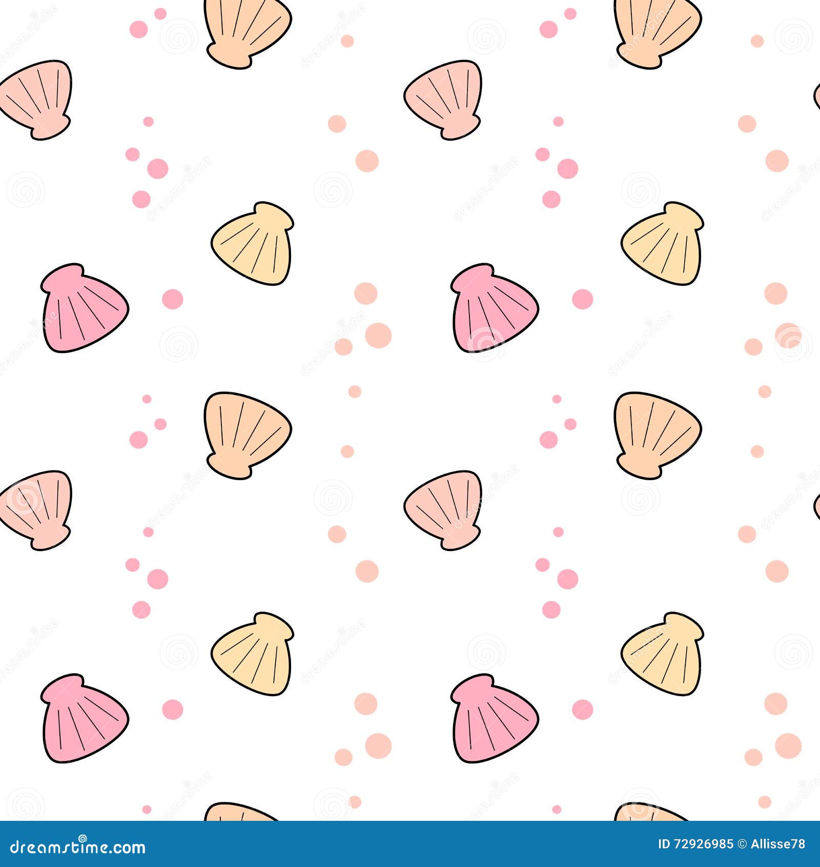 Colorful Seashell On Blue Background. Cartoon Seashell Icon, Vibrant ...
