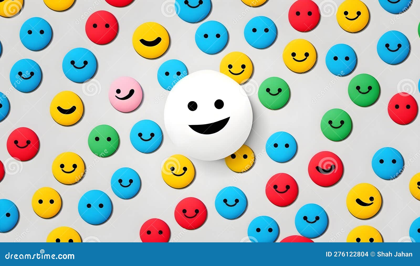 Cute Colorful Smiley Faces Pattern Generative Ai Stock Illustration ...