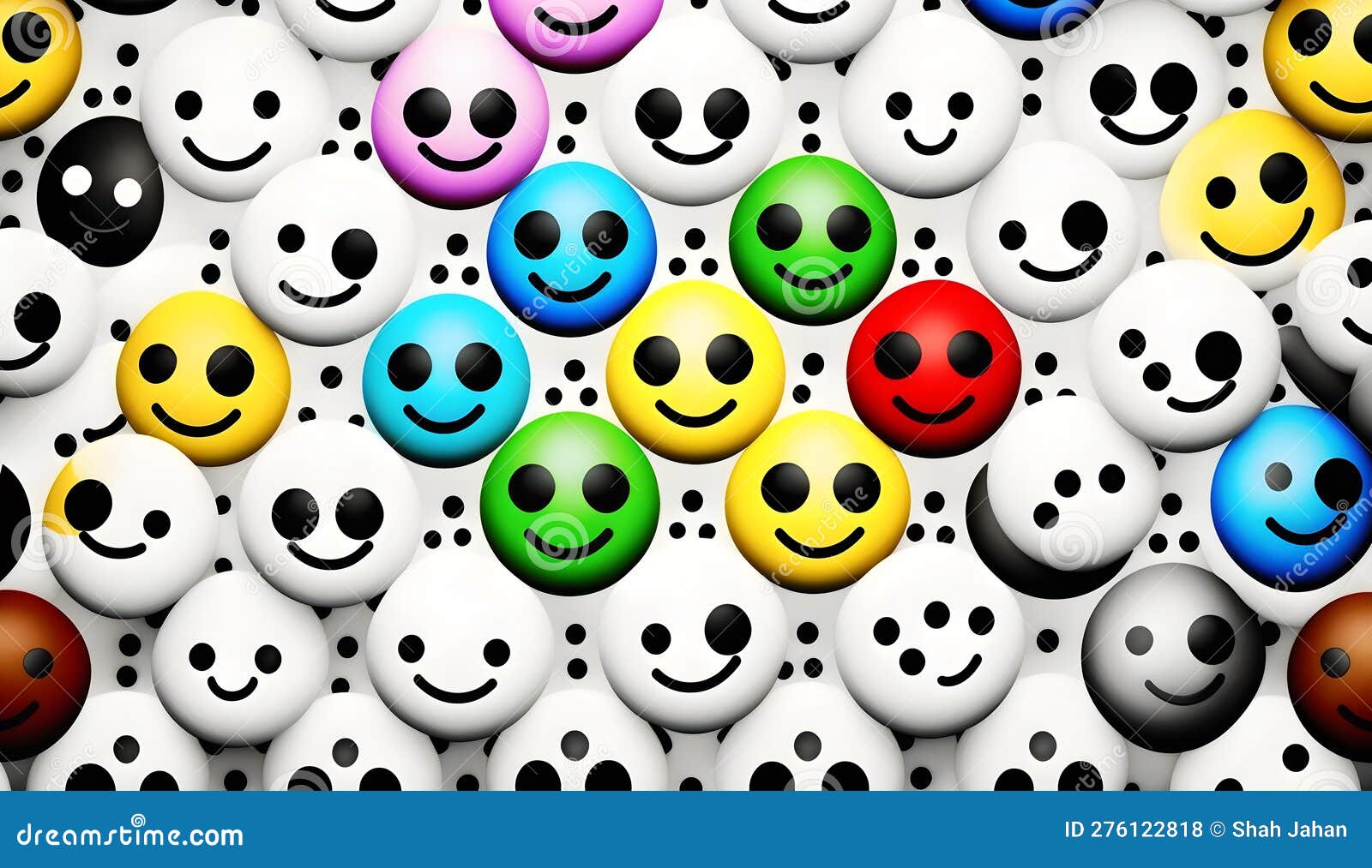Cute Colorful Smiley Faces Pattern Generative Ai Stock Illustration ...