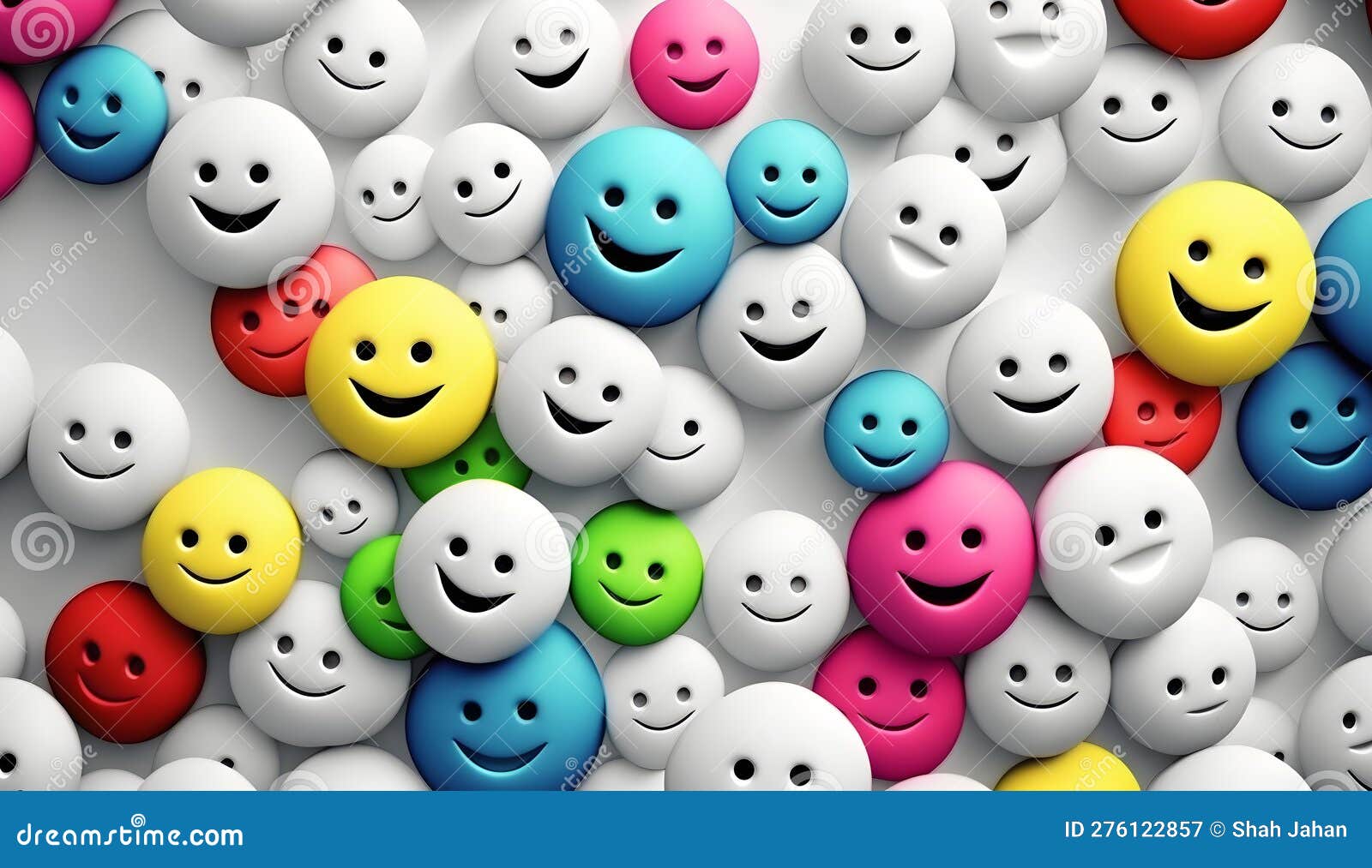 Cute Colorful Smiley Faces Pattern Generative Ai Stock Illustration ...