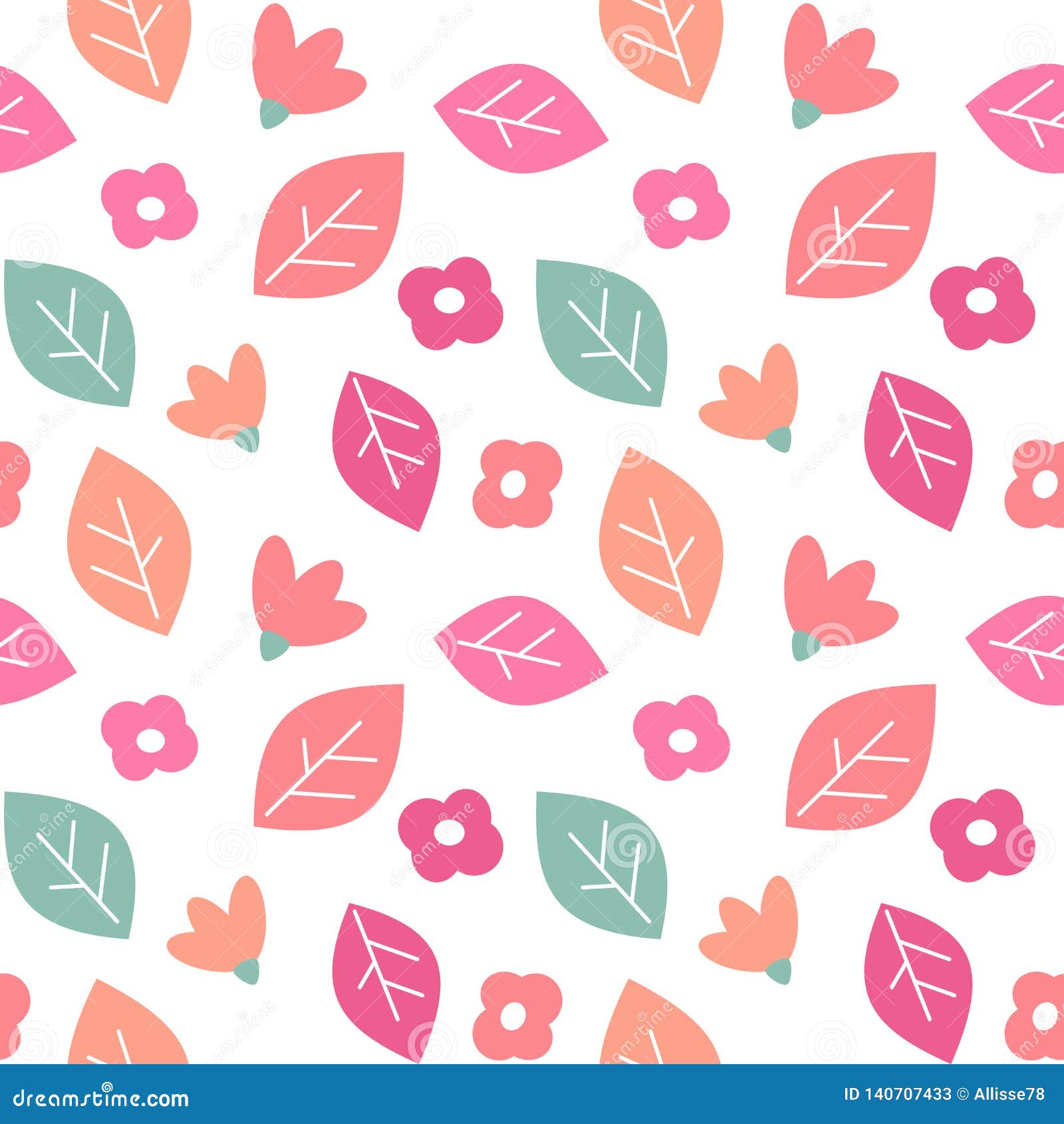 Cute Colorful Spring Seamless Vector Pattern Background Illustration ...
