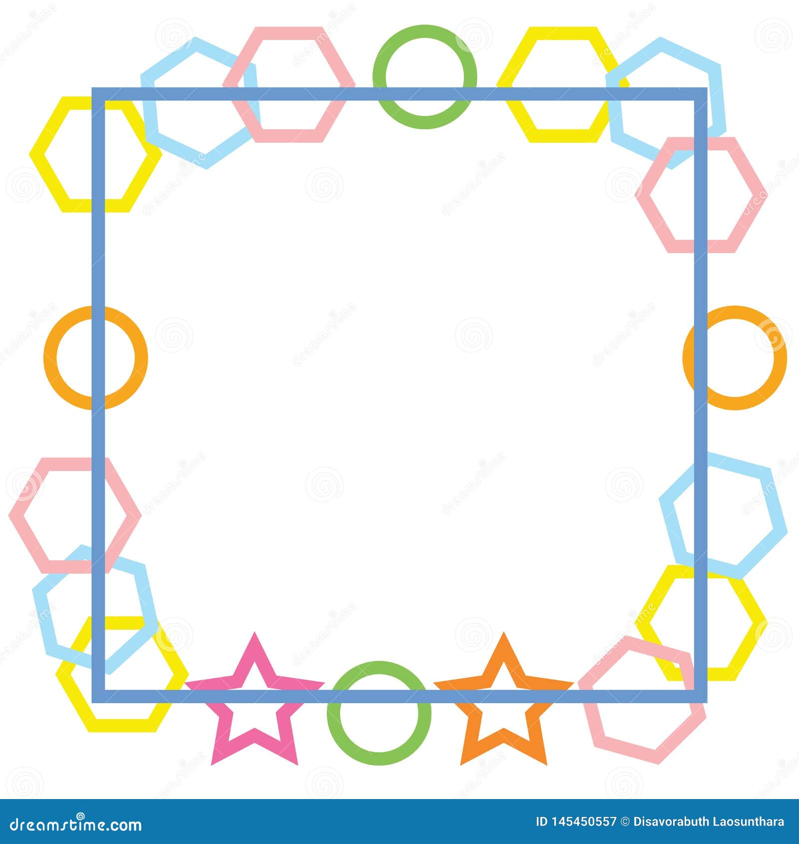 Cute Colorful Square Frame Isolated on White Background for Web Design ...