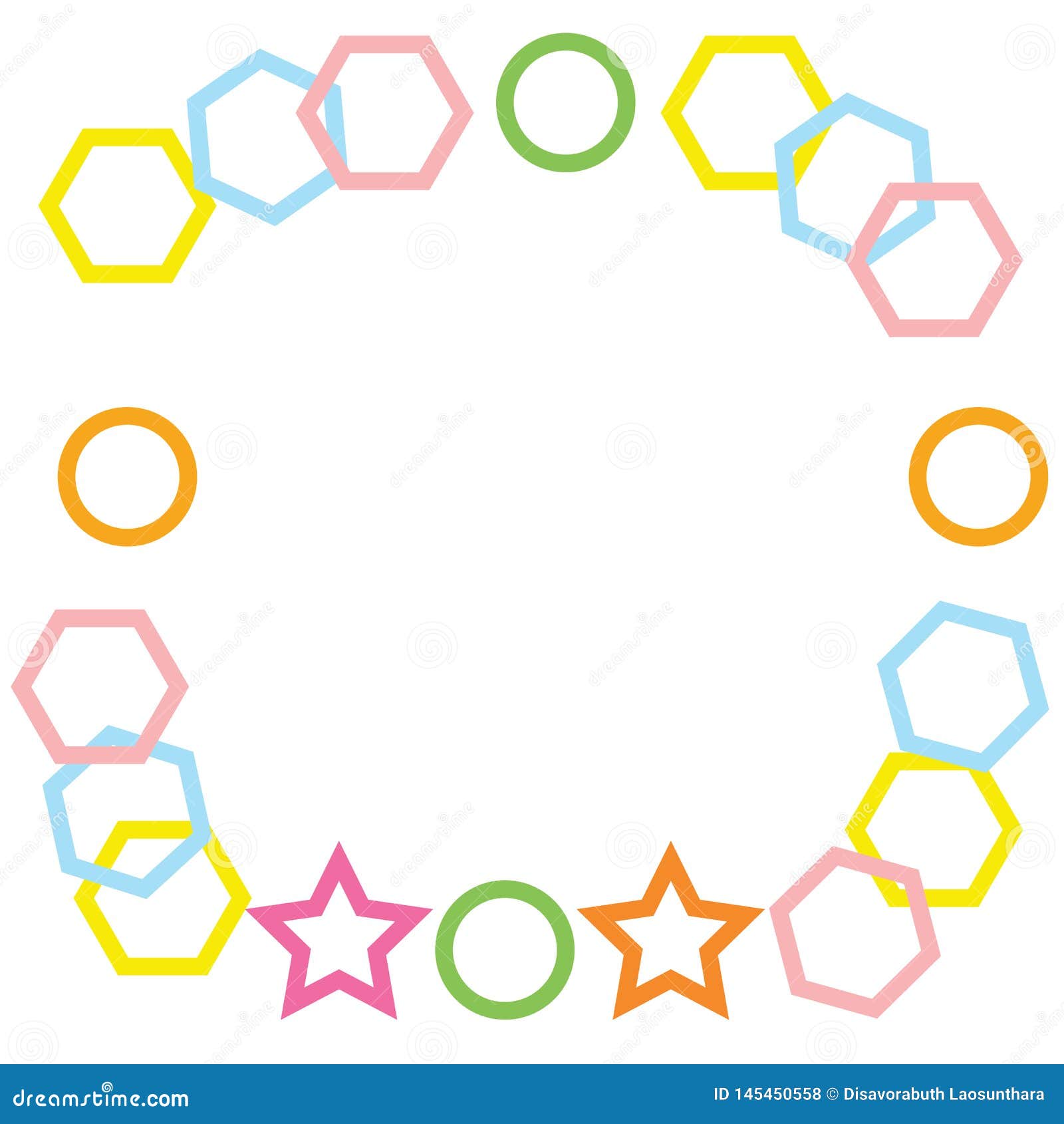 Cute Colorful Square Frame Isolated on White Background for Web Design ...