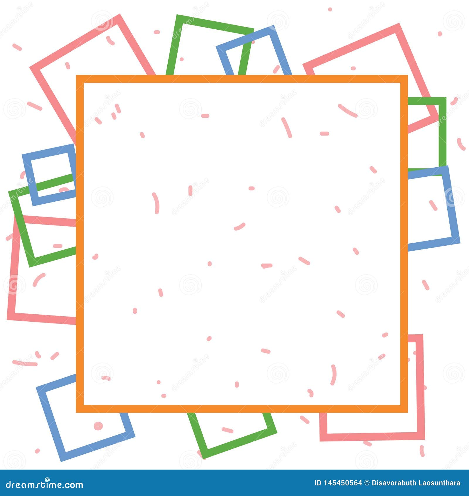 Cute Colorful Square Frame Isolated on White Background for Web Design ...