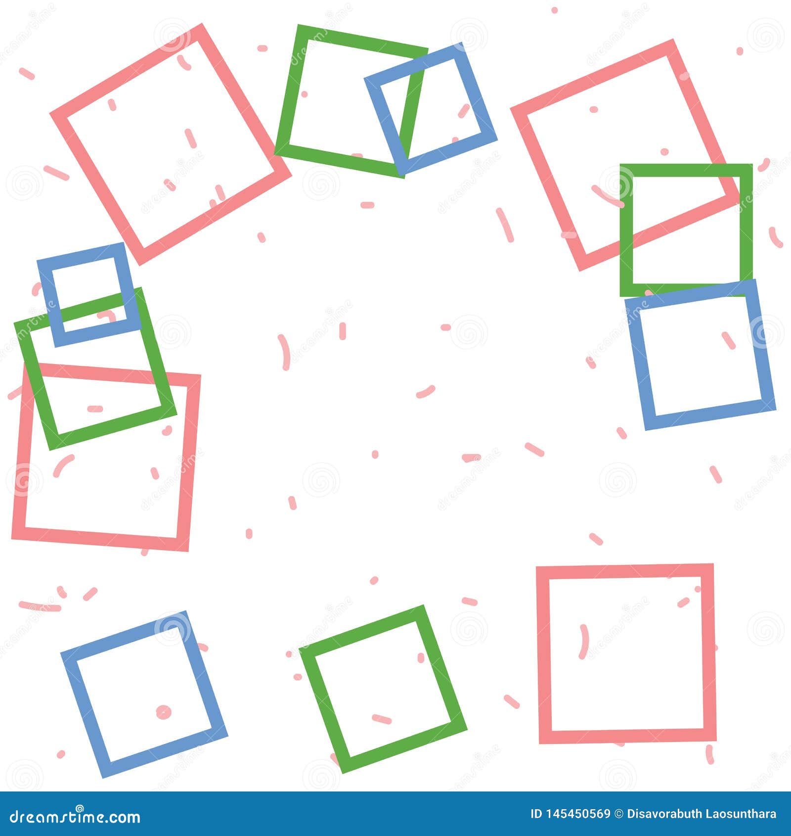 Cute Colorful Square Frame Isolated on White Background for Web Design ...