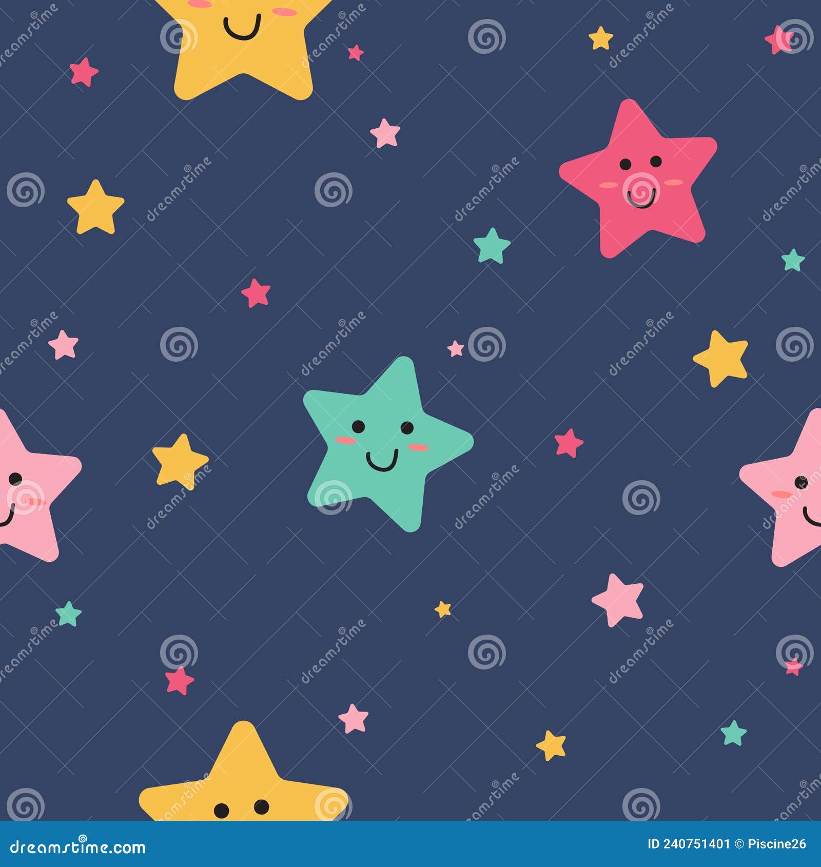 Cute Colorful Star Seamless Background for Fabric Pattern Stock Vector ...