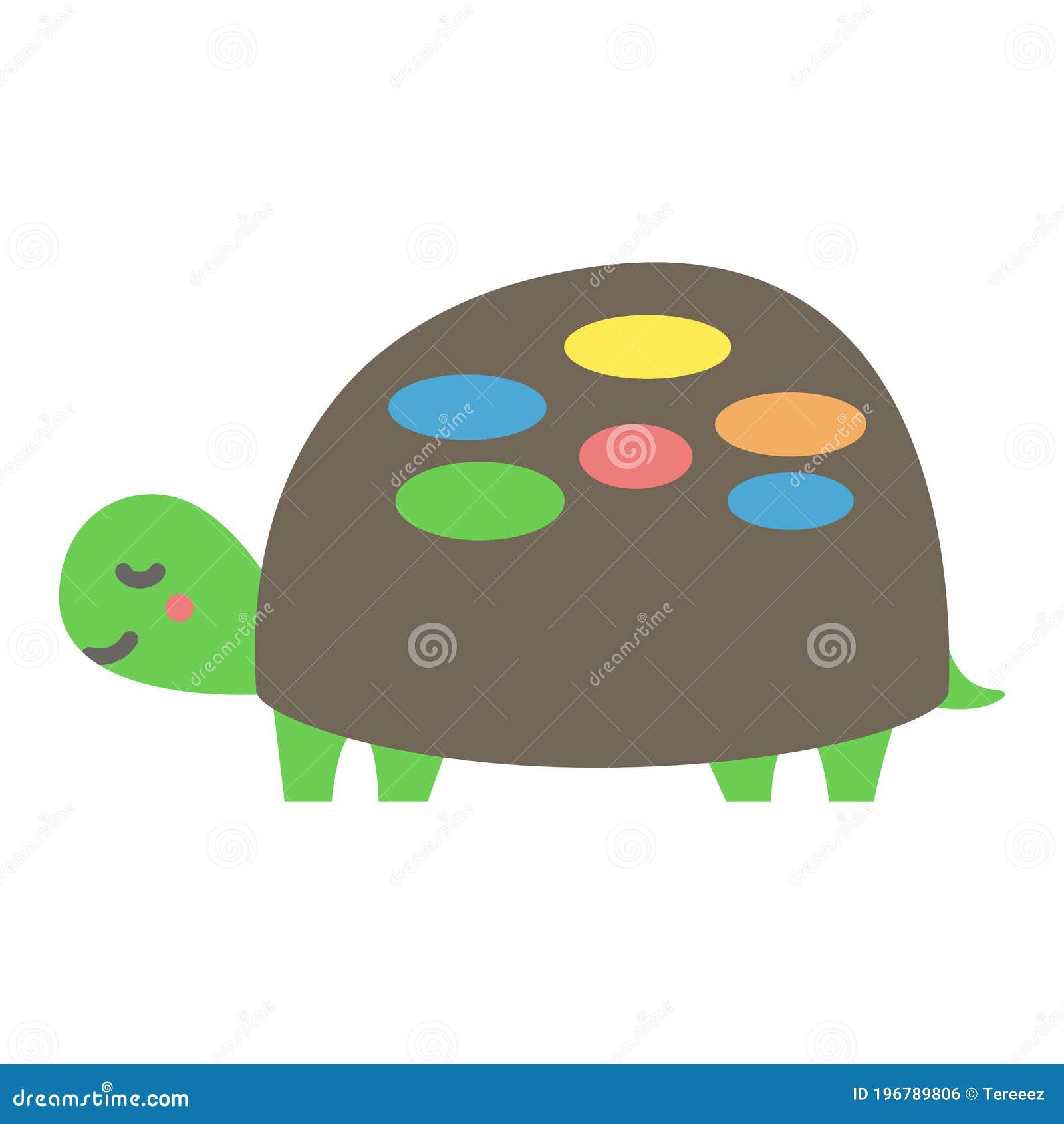 Cute Colorful Turtle Simple Childish Illustration Stock Vector ...