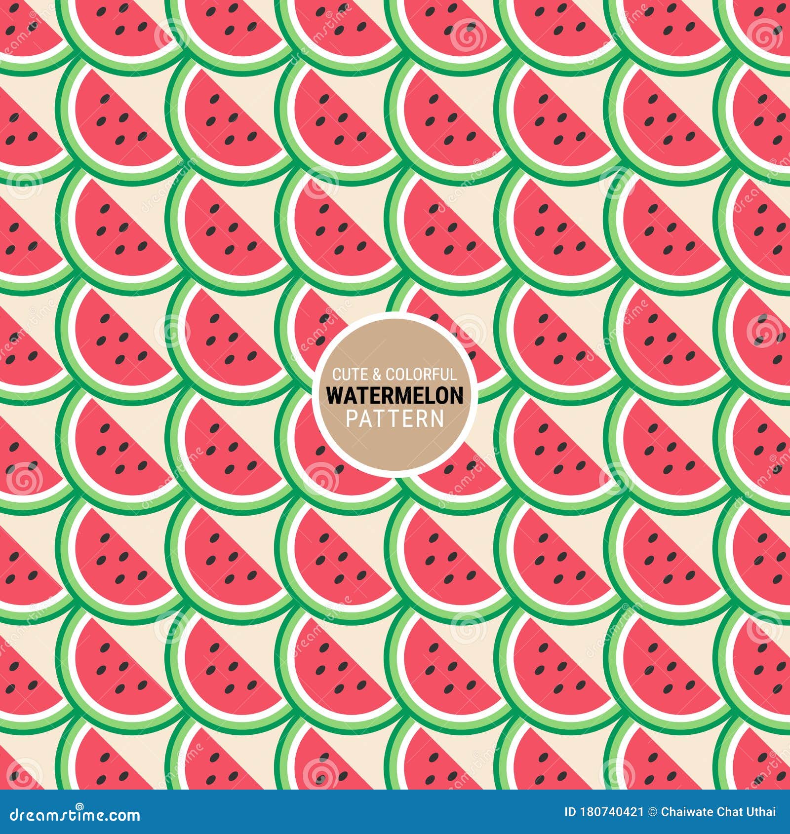 Cute and Colorful Watermelon Pattern Stock Vector - Illustration of ...