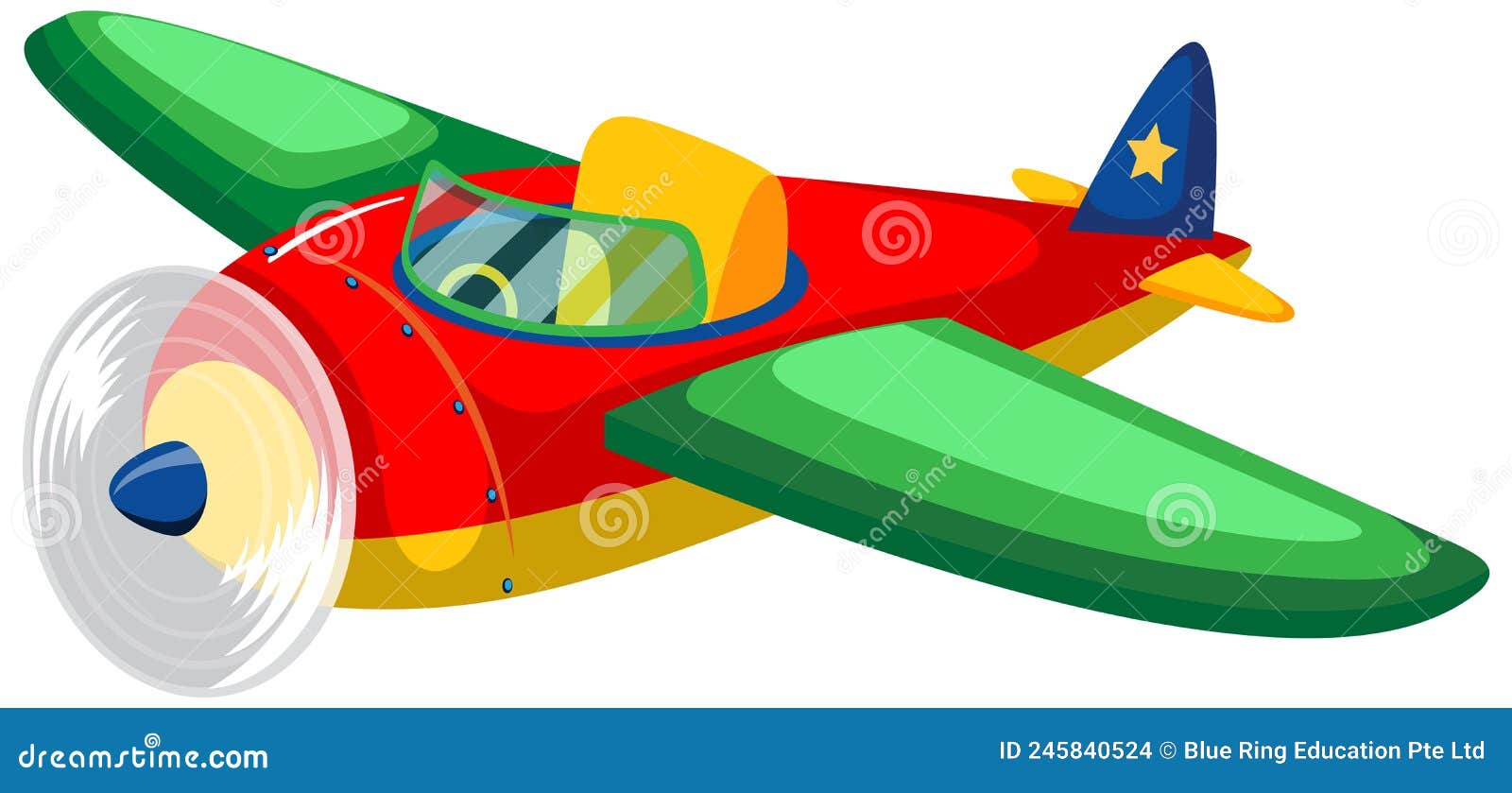 Cute Colourful Airplane on White Background Stock Vector - Illustration ...