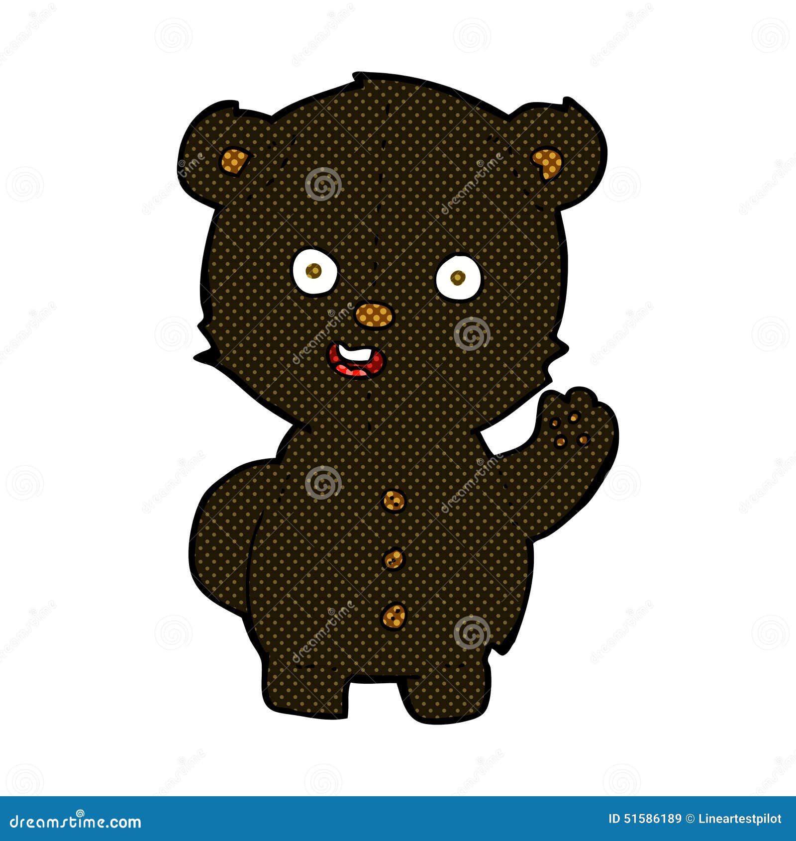 Cute Comic Cartoon Black Bear Stock Illustration - Illustration of ...