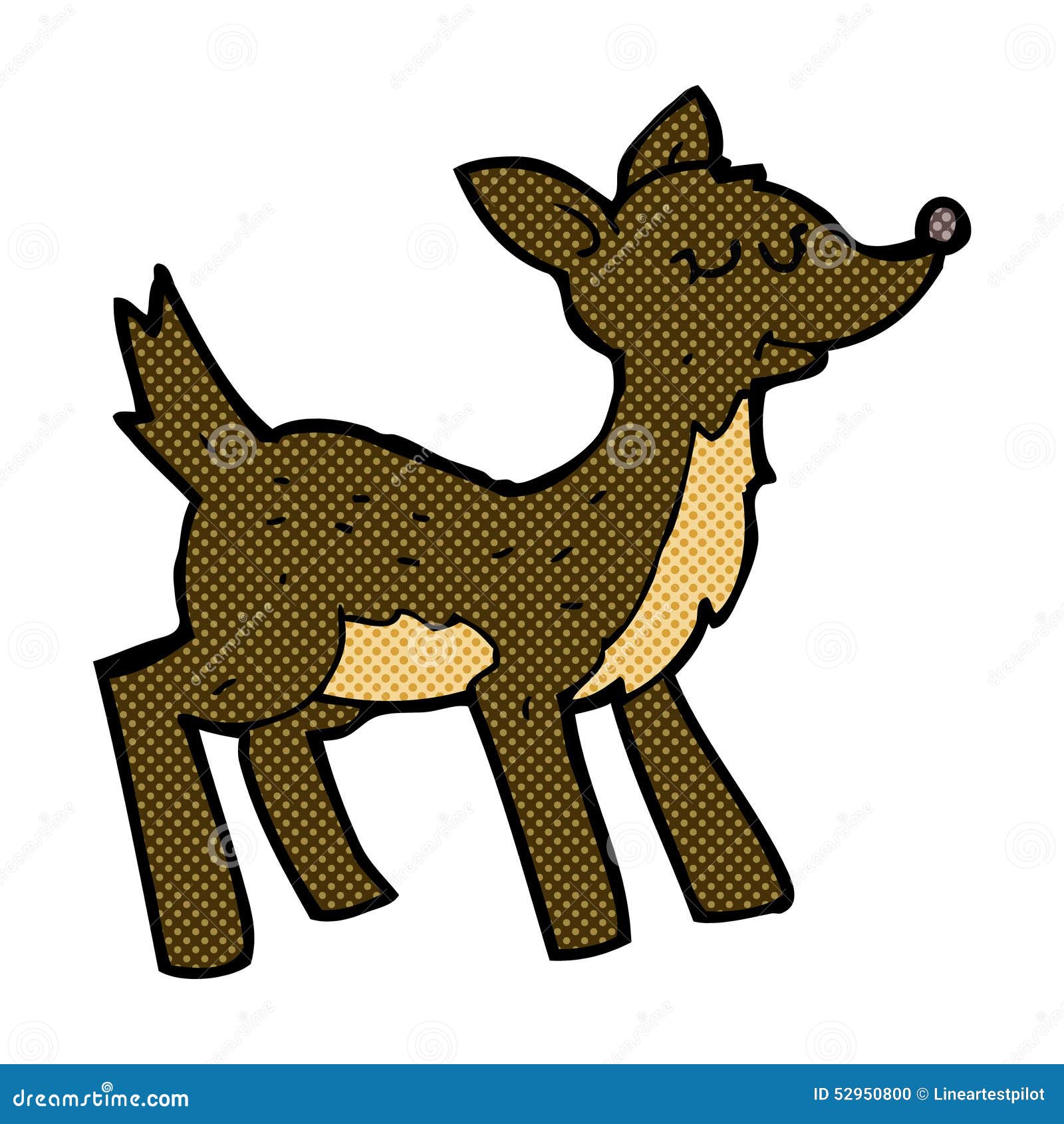 Cute comic cartoon deer stock illustration. Illustration of clip - 52950800