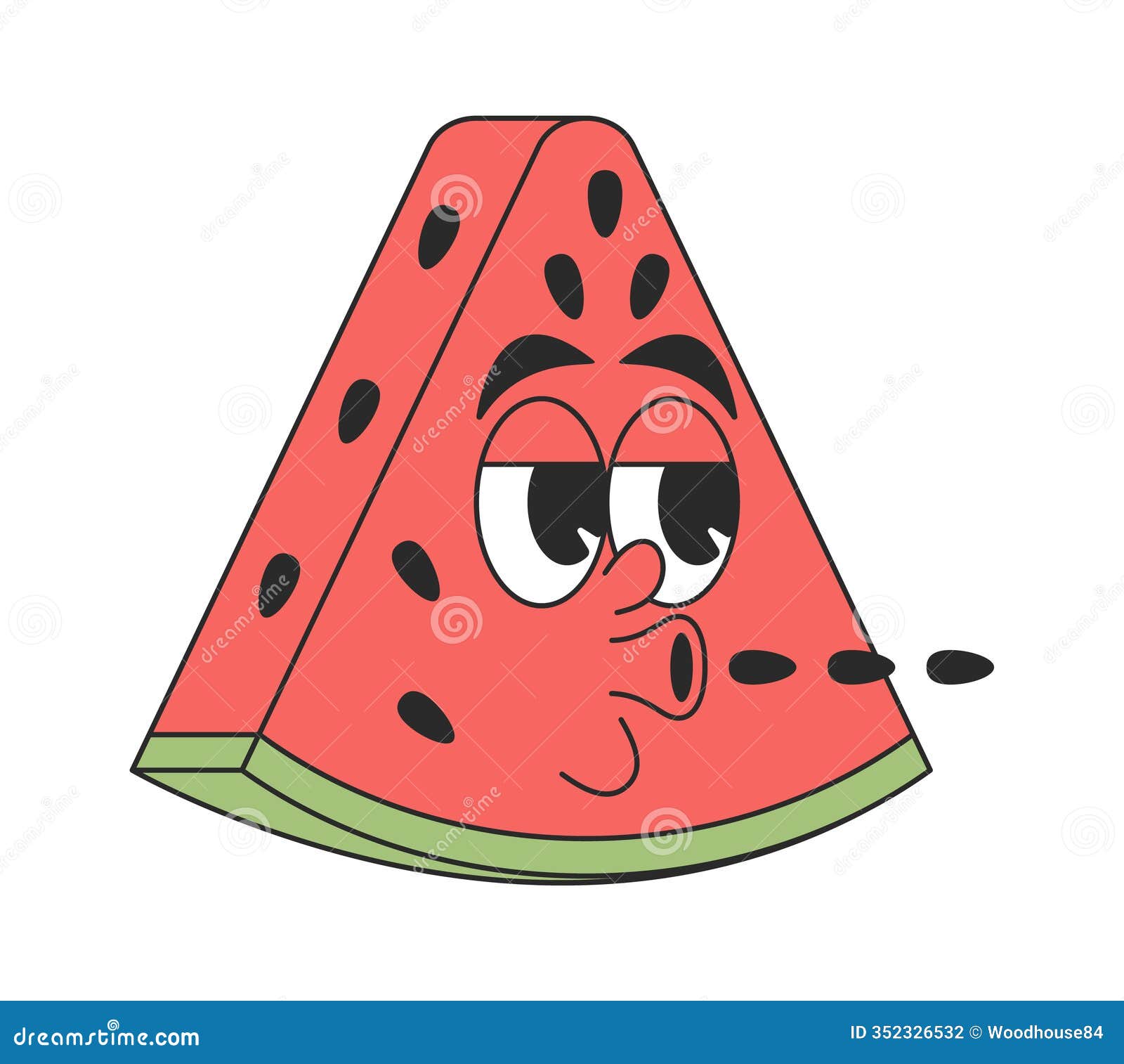 Groovy Sun And Watermelon Retro Characters Illustration. Cartoon Summer ...