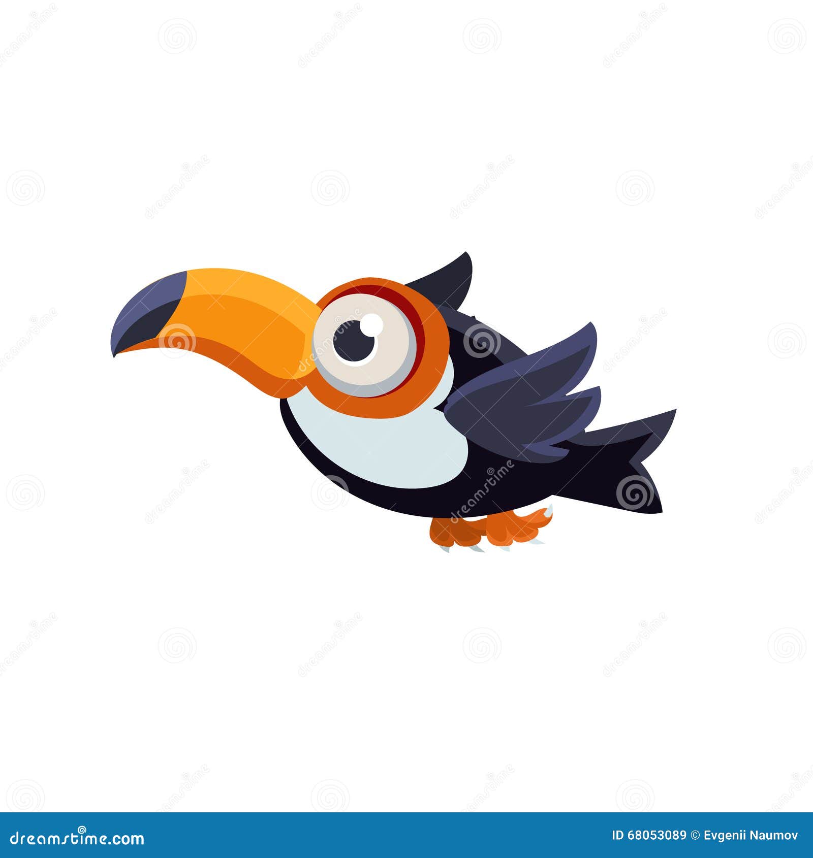 Cute Common Toucan stock vector. Illustration of feathers - 68053089