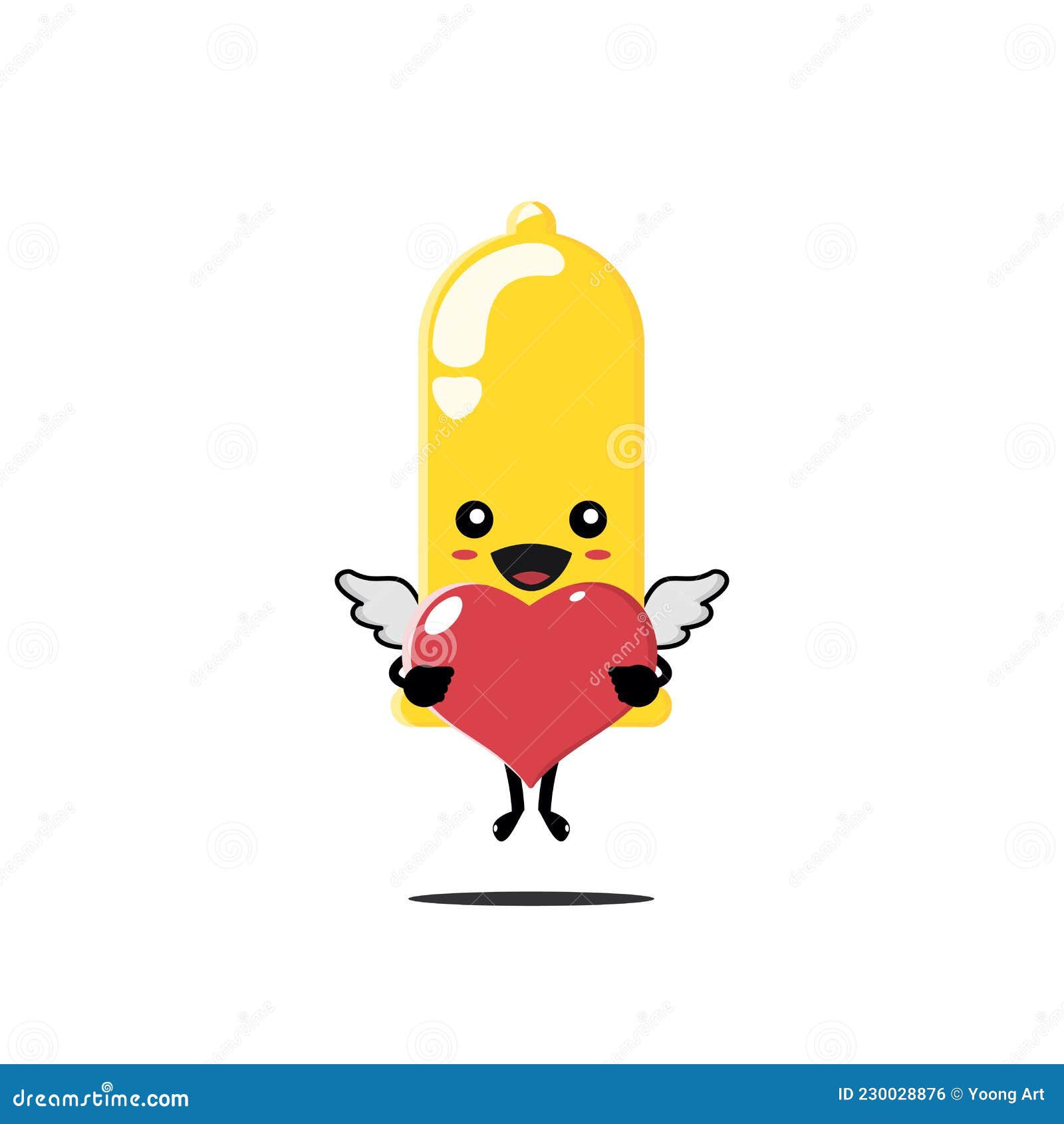 Cute condom cartoon mascot stock vector. Illustration of happy - 230028876