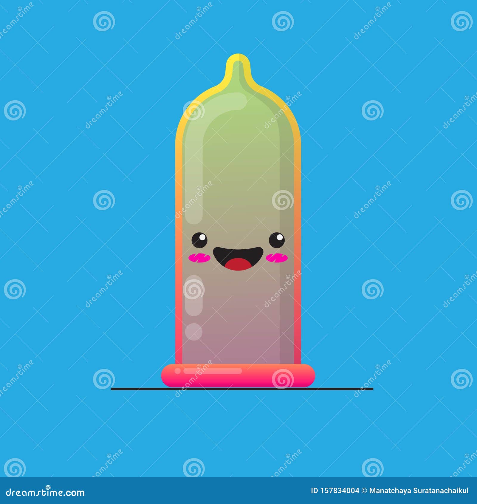 Cute Condom Character Stock Vector Illustration Of Safe 157834004