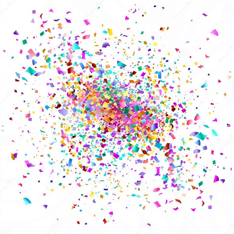 Cute Confetti Cloud Colored Powder Exploding in a Cloud of Whimsy on a ...