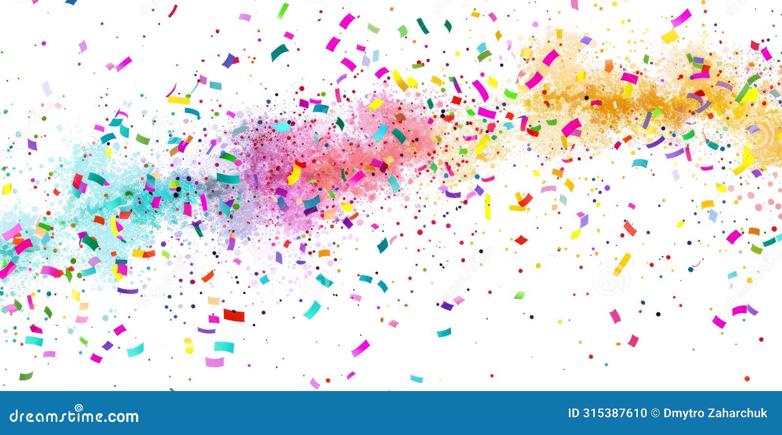 Cute Confetti Cloud Colored Powder Exploding in a Cloud of Whimsy on a ...