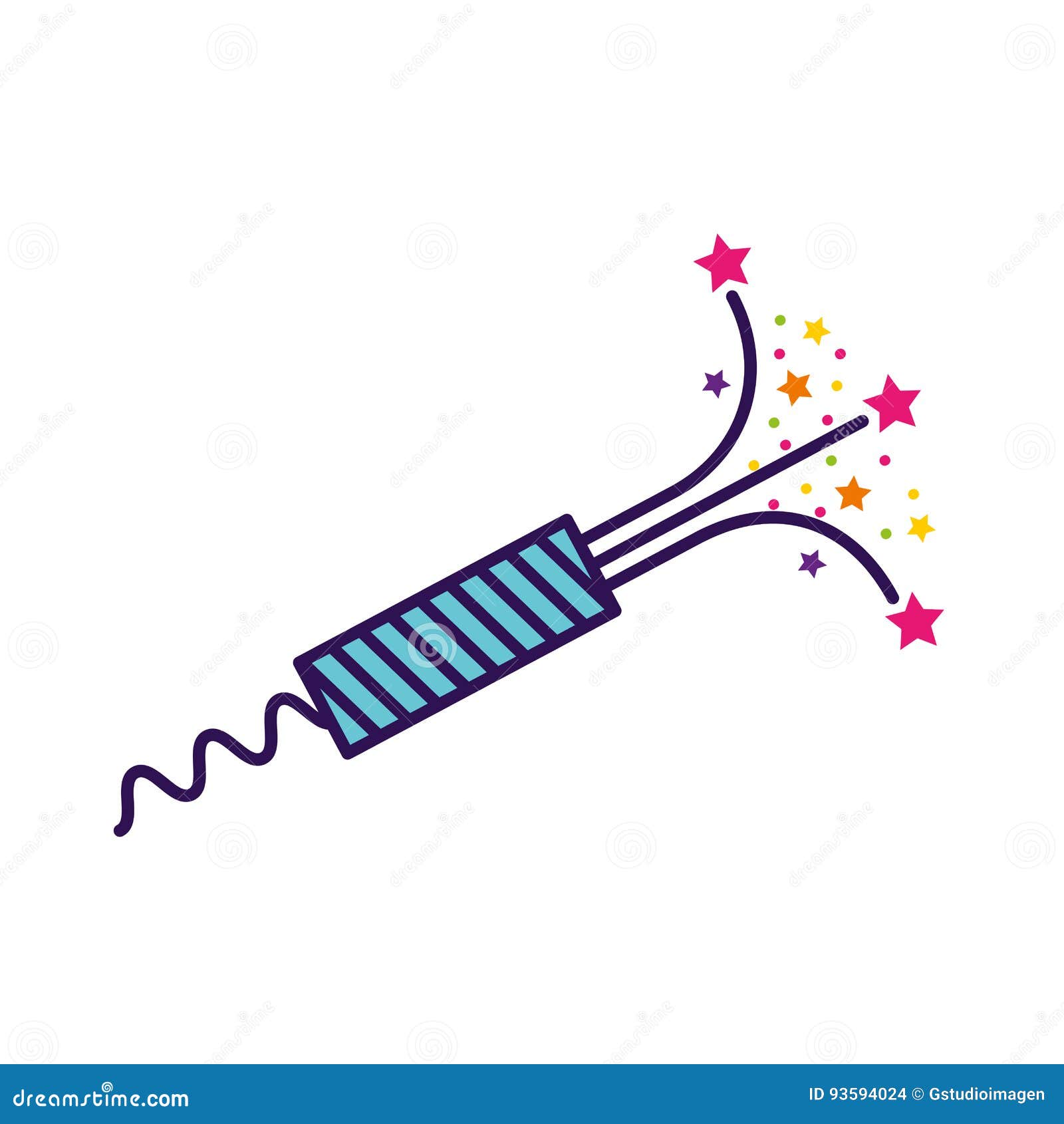 Cute confetti shot cartoon stock vector. Illustration of happy - 93594024