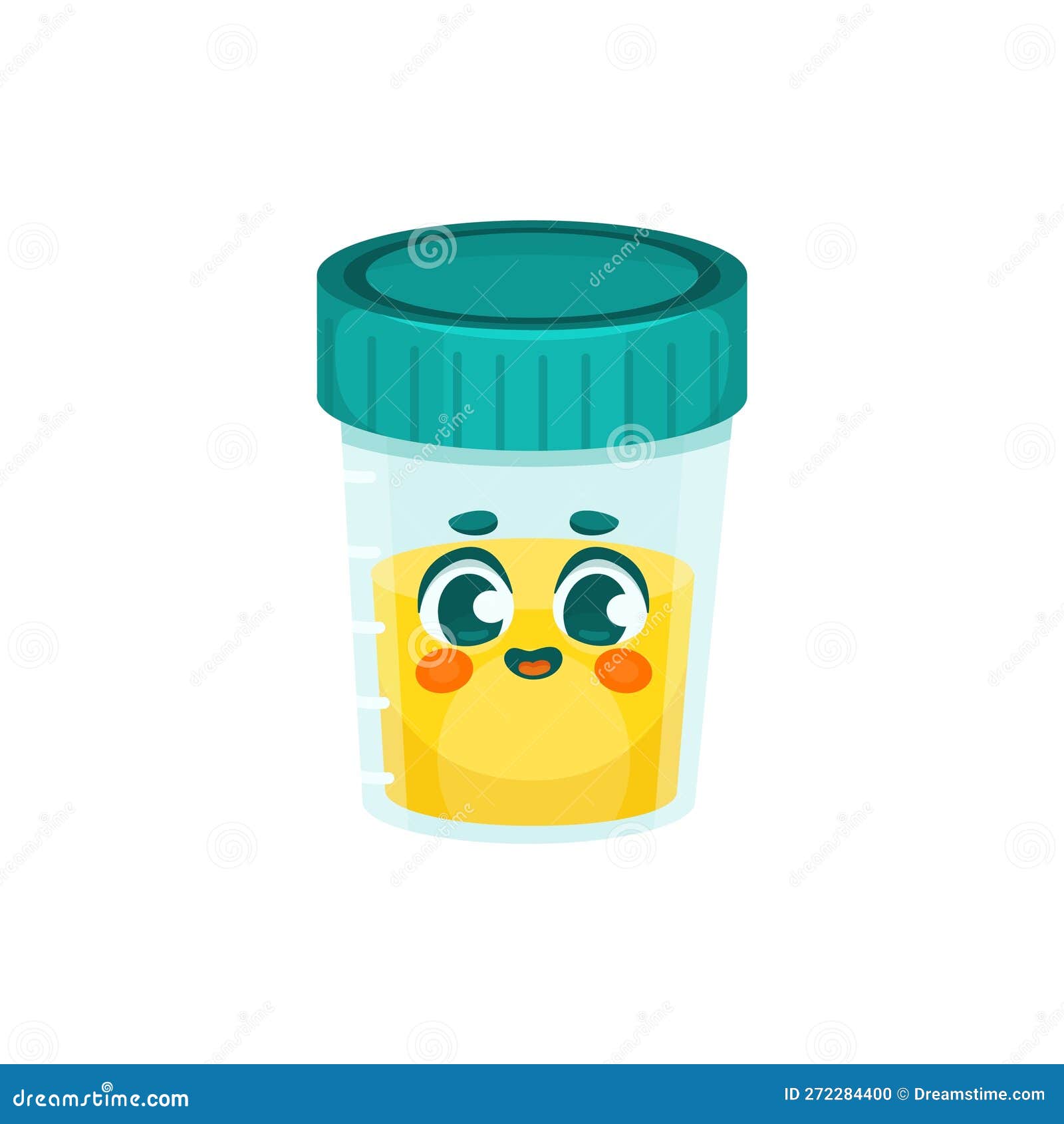 Cute Container for Analysis Urine. Vector Cartoon Character Stock ...