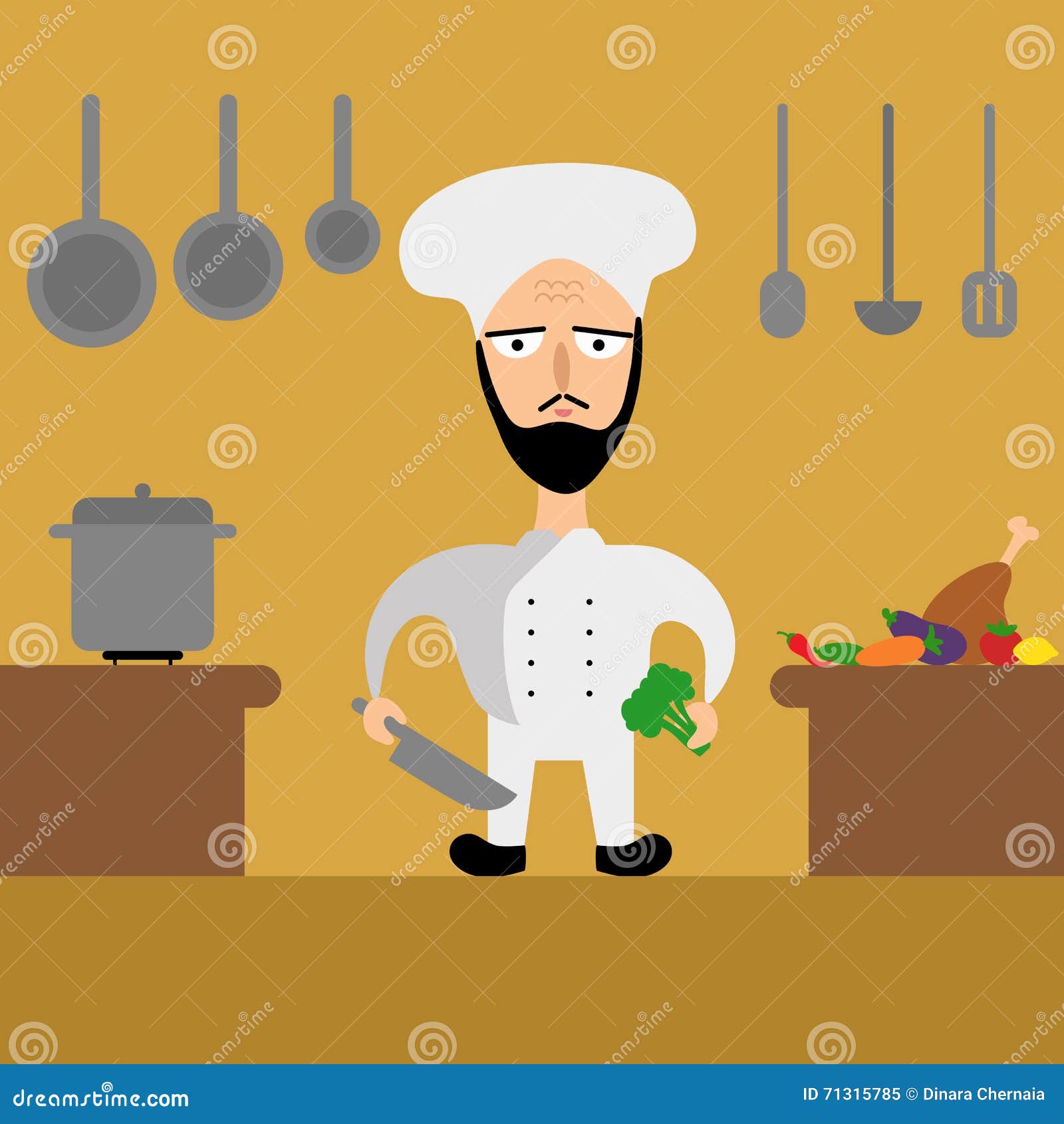 Cook Chief Vector. Master Chief Cartoon Character Illustrations ...