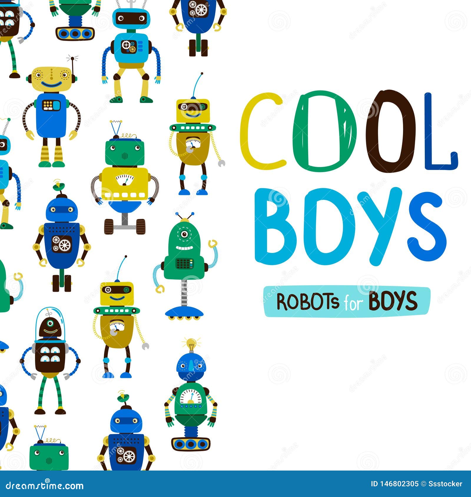 Cool Boys Astronaut Dragon Cartoon Vector Illustration Motif Set. Hand ...